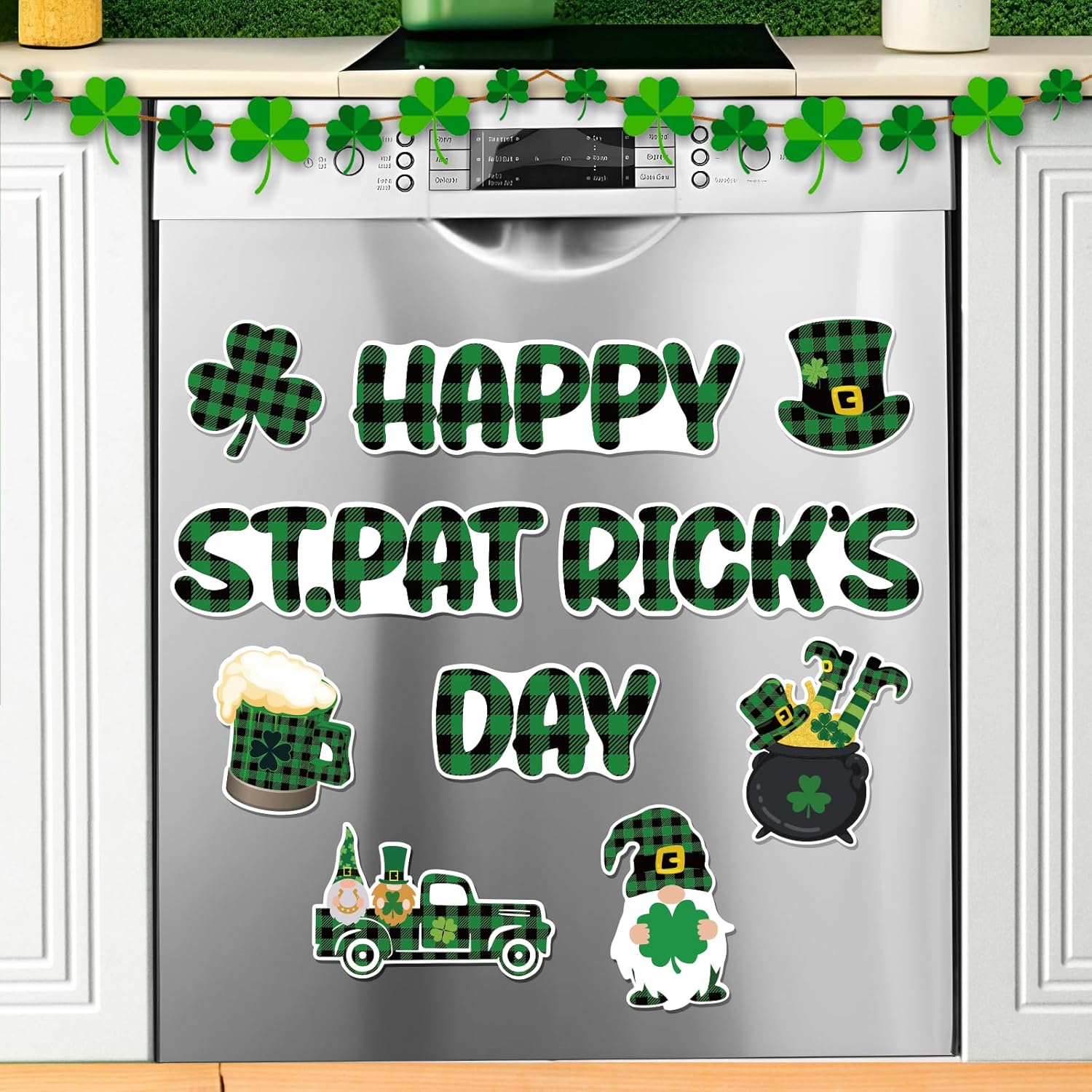 Amazon.com: St. Patrick’s Day Dishwasher Magnetic Decorations, Green ...