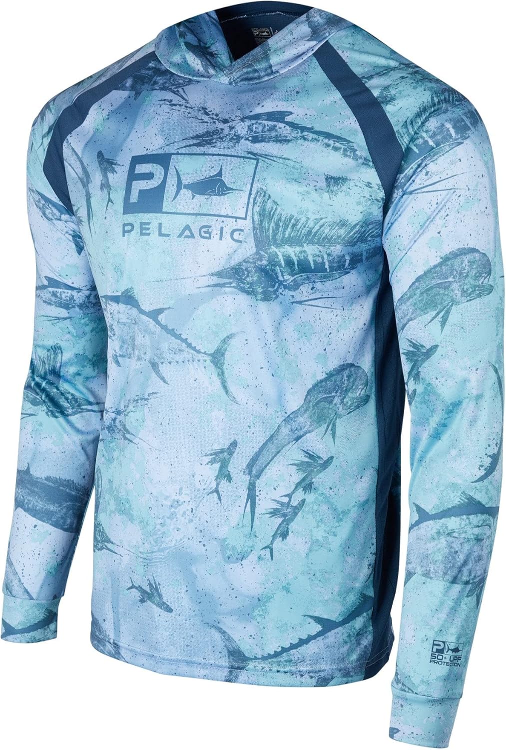 Amazon.com: PELAGIC Men's Vaportek Hooded Fishing Shirt, Long Sleeve, UPF 50+ Protection ...