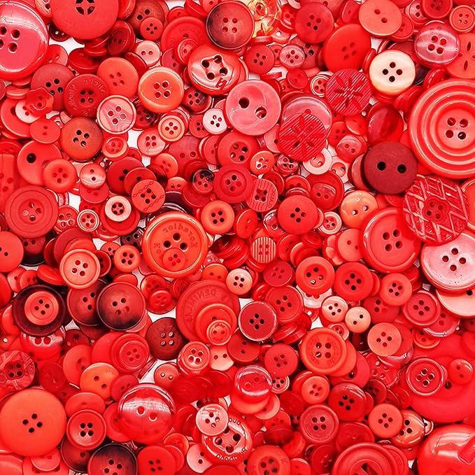 Amazon.com: Qovydx 1600Pcs Assorted Sizes Red Buttons in Bulk ...