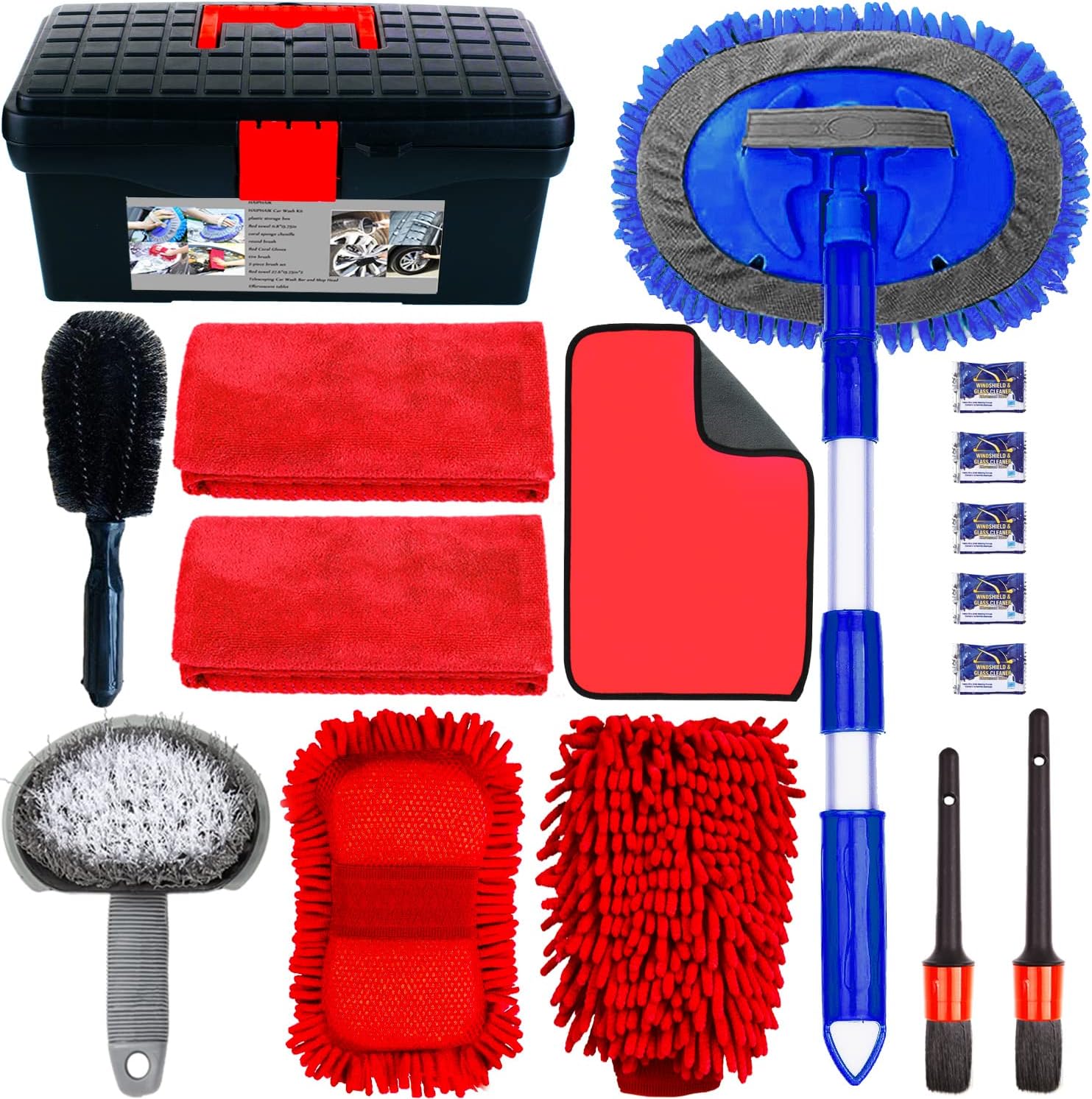 Amazon.com: HAIPHAIK Car Wash Kit Car Cleaning Kit - Car Wash Mop Car ...