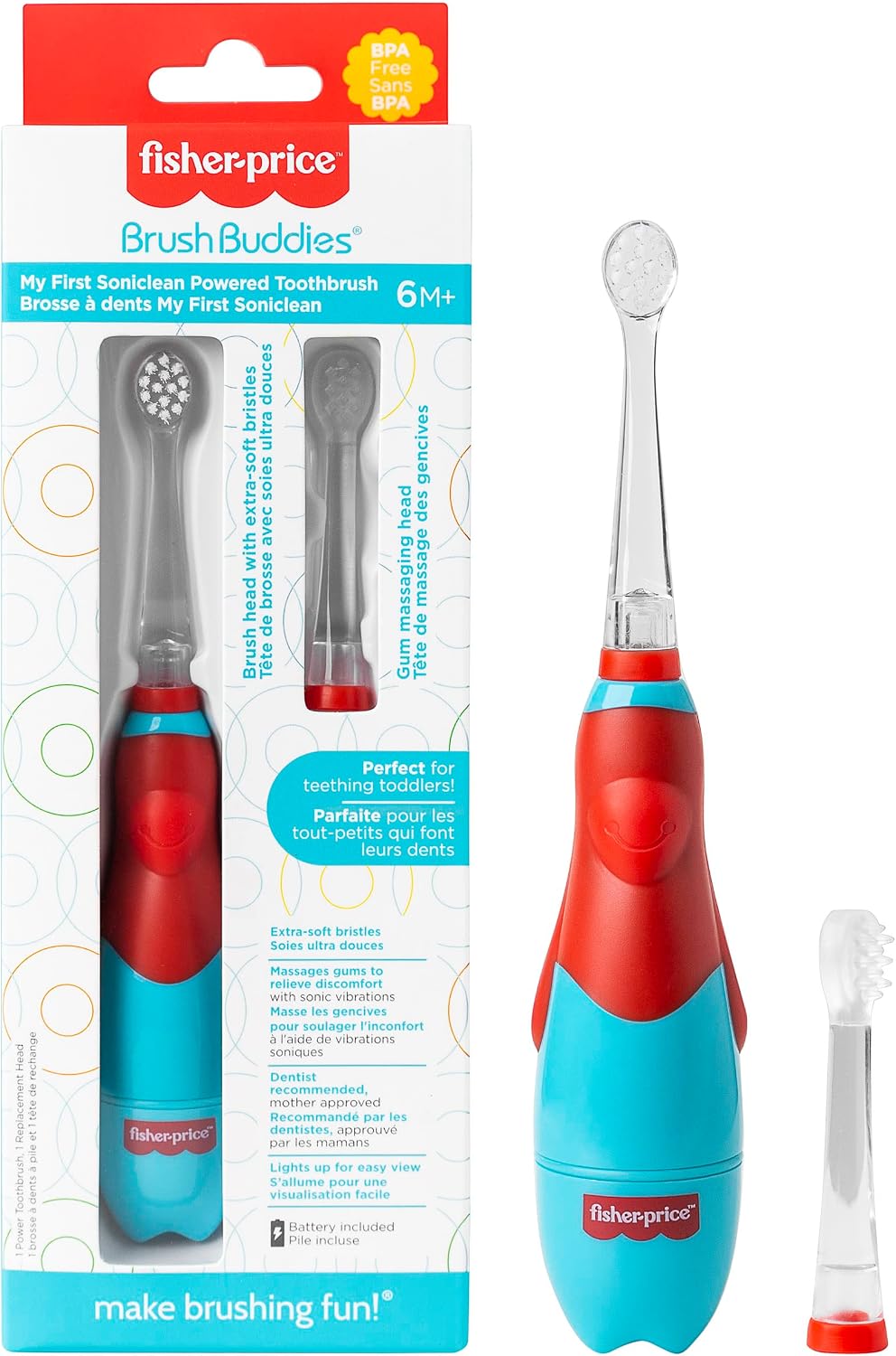 Brandclub - Fisher-Price My First Soniclean Toothbrush, Extra Soft ...