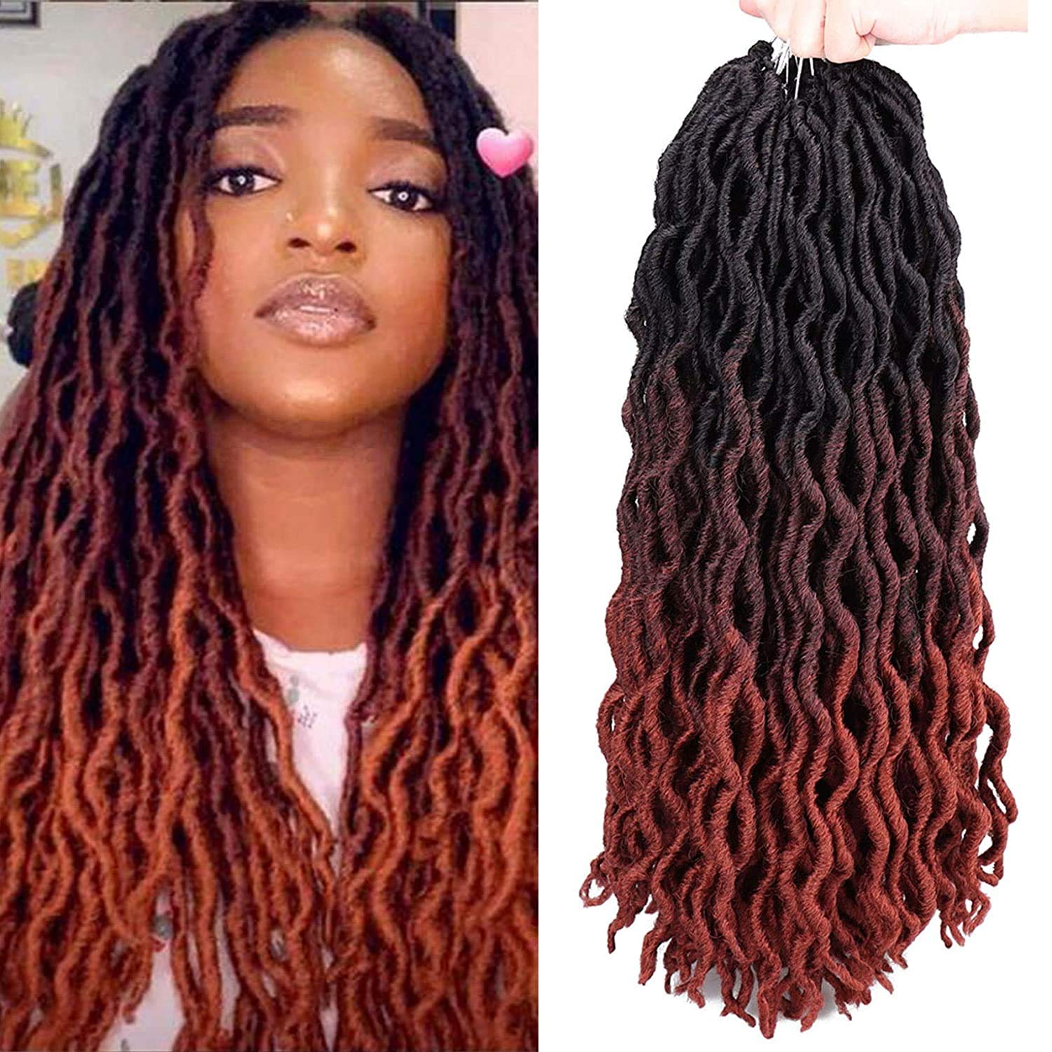 Leicy Luxur 6 Packs Luxury Wavy Faux Locs 3 Tones | Desertcart INDIA