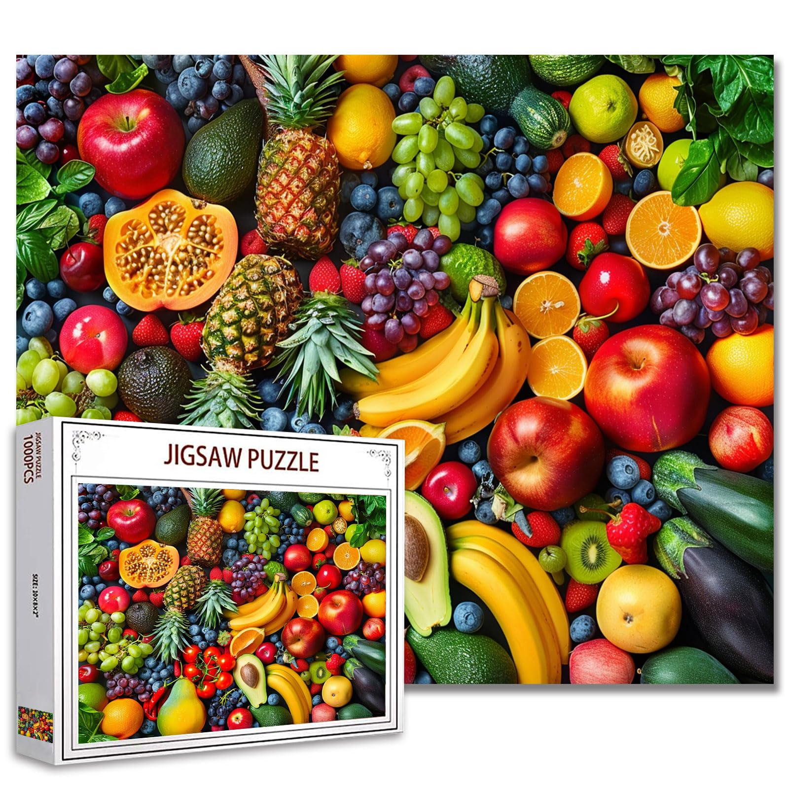 Amazon.com: 1000 Piece Puzzle Colorful Vegetable Fruits Collage Jigsaw ...