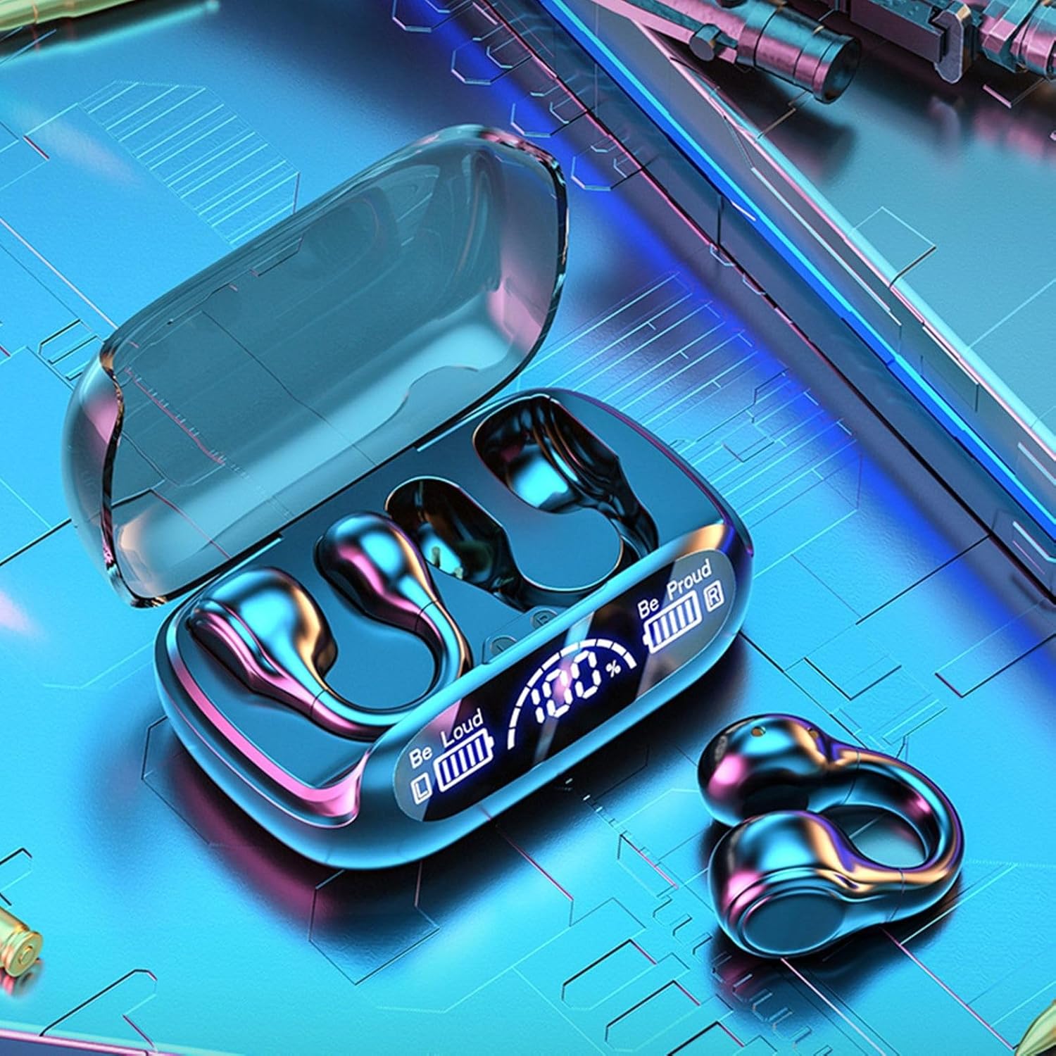 Amazon.com: Wireless Ear Clip Skeleton Conduction Headphones, Bluetooth ...