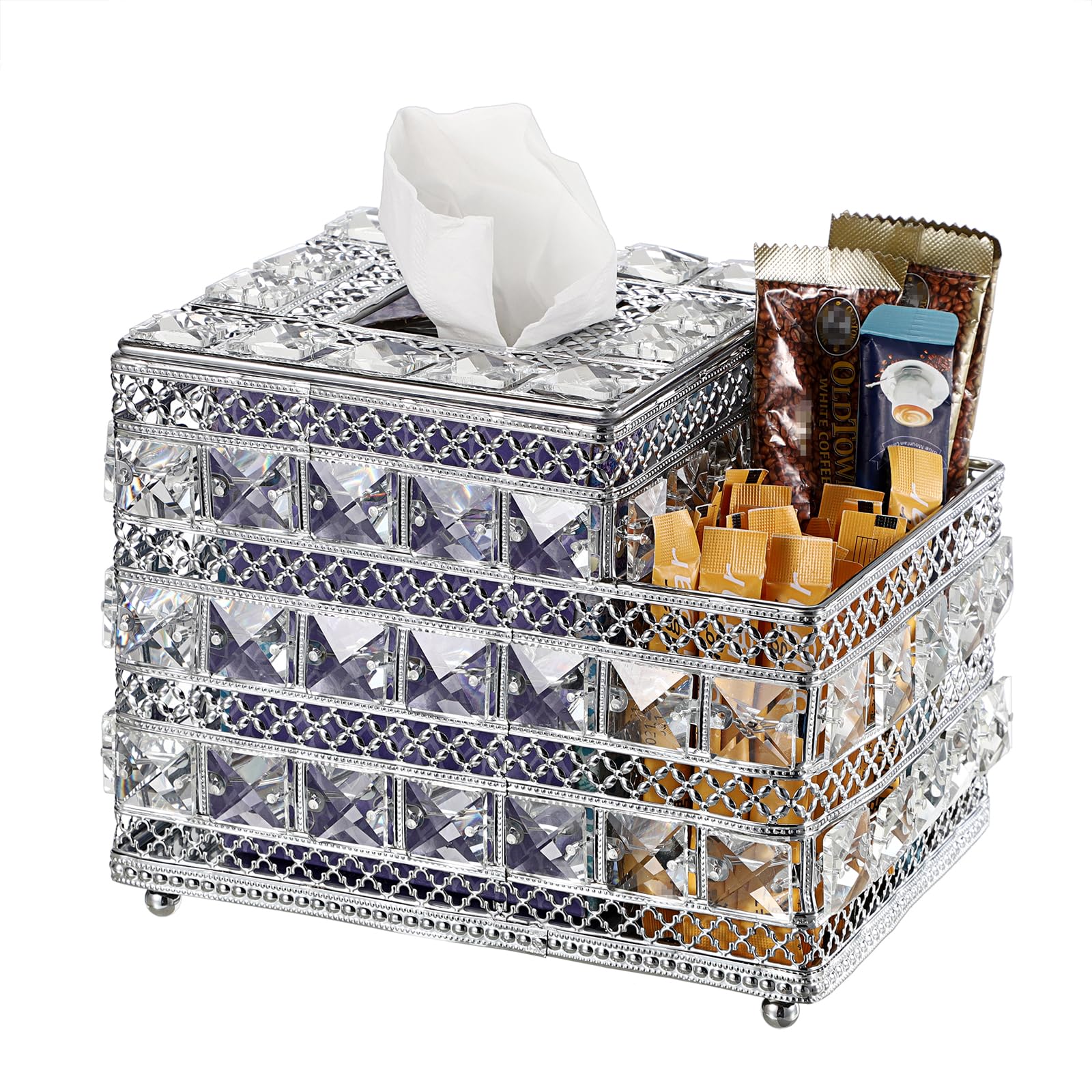 Amazon.com: Sumnacon Square Crystal Tissue Box Cover -Sparkling Cube ...