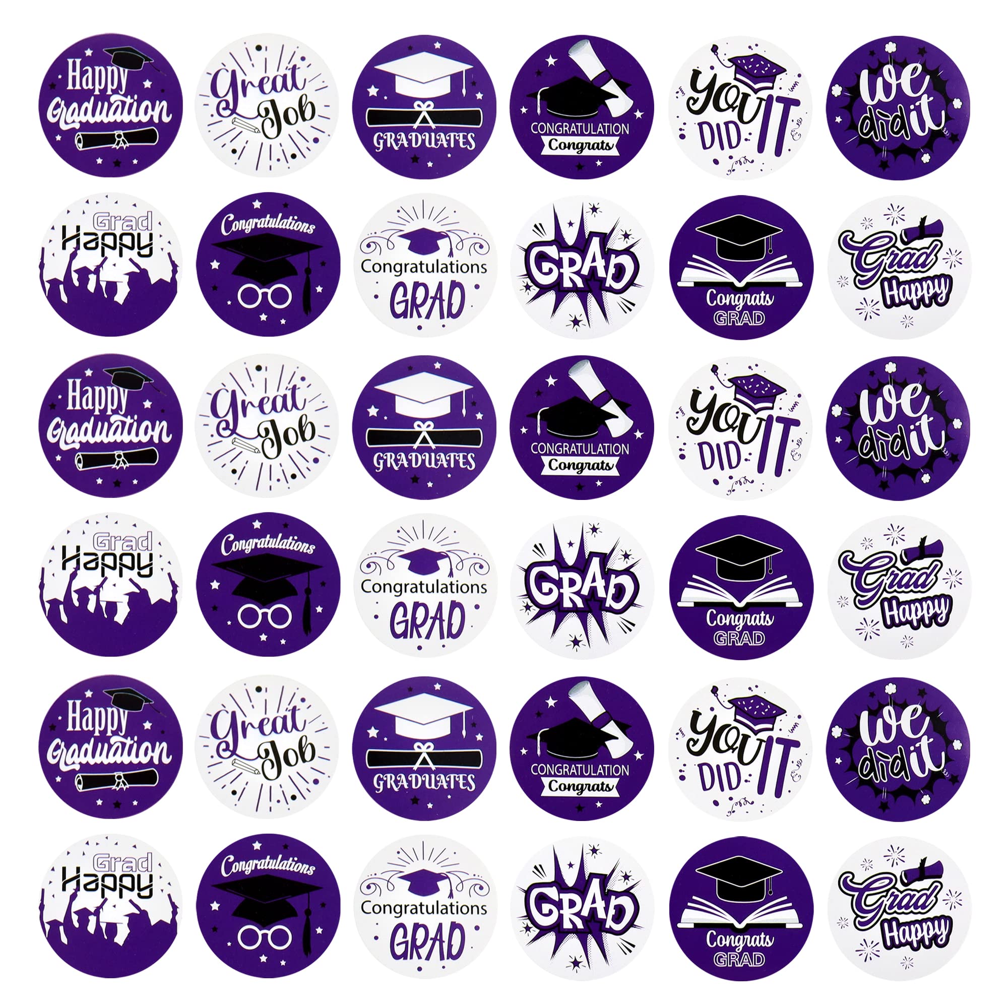 Amazon.com: Ercadio 10 Pack 2024 Graduation Stickers Purple Class of ...