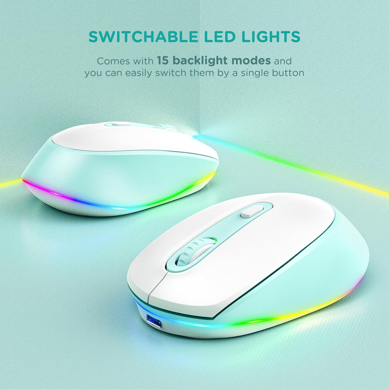 seenda Wireless Mouse Rechargeable Light Up Mouse for Laptop Small ...
