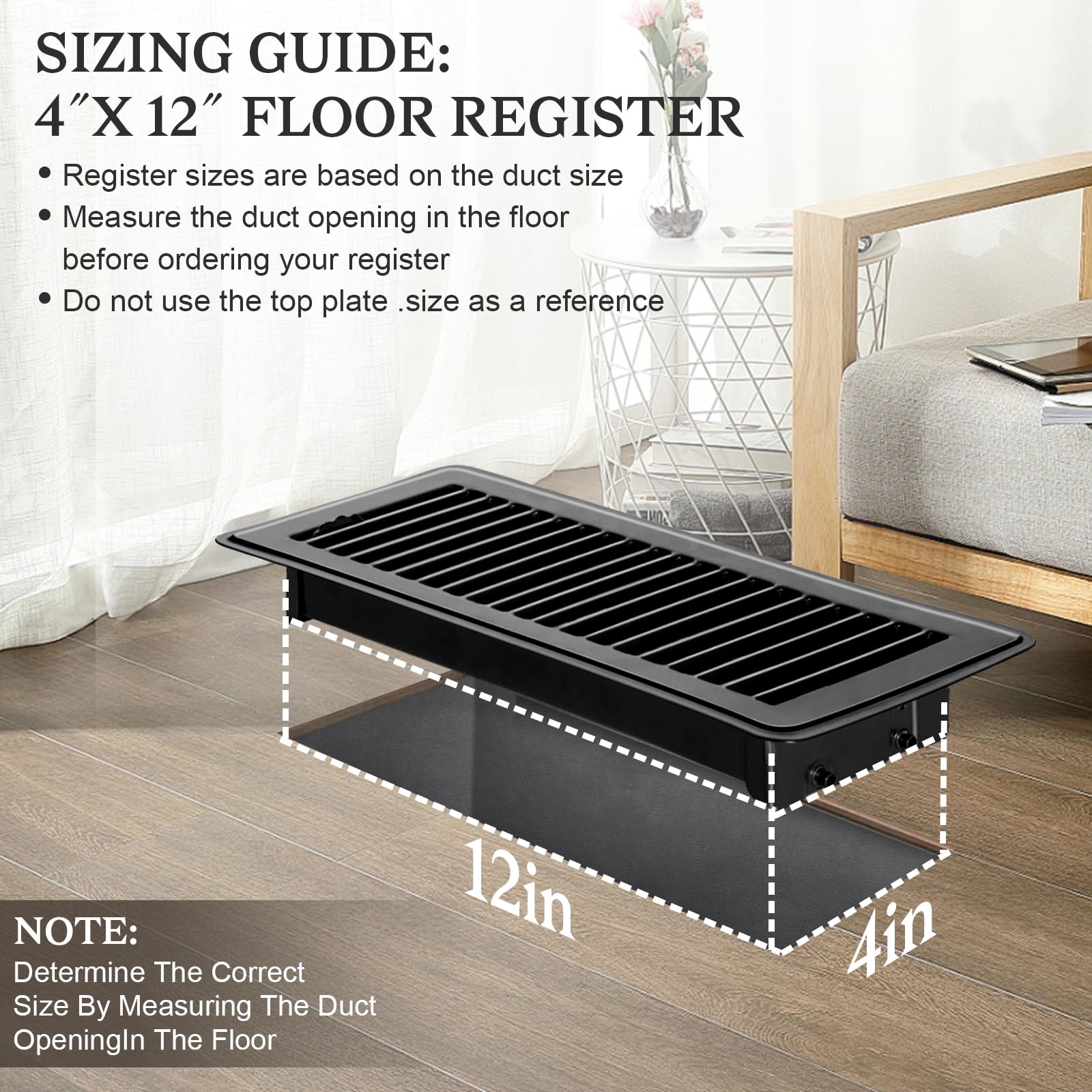 Snapklik.com : 12 PCS Floor Vents Floor Registers 4x12 Inch, Heavy Duty ...