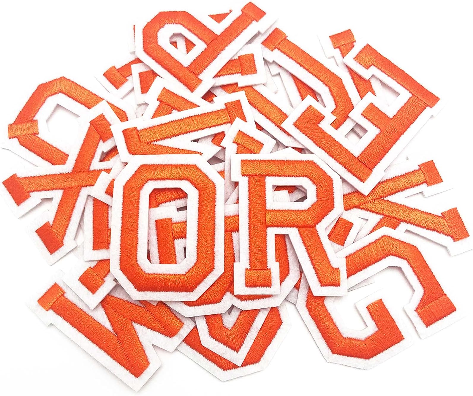 Amazon.com: EOGOW Orange Letters Patches, 26PCS Self Adhesive Chenille ...
