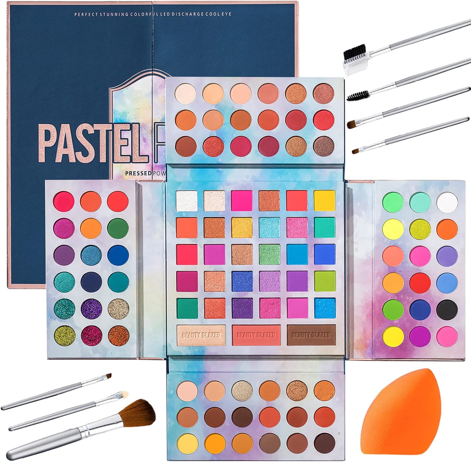 82 Vibrant Shades Makeup Palette - Matte, Shimmers, Glitters, Blush ...