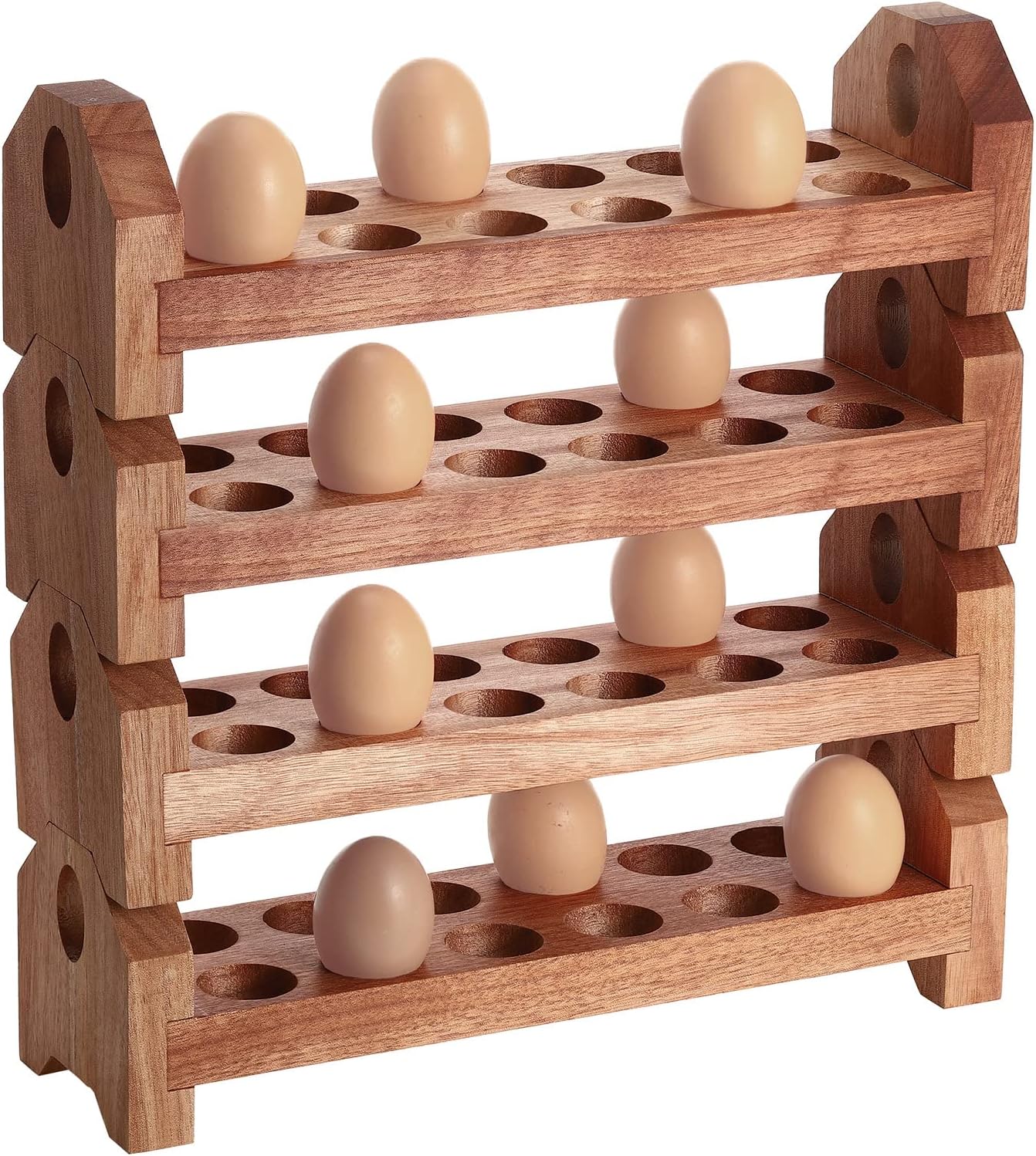 Amazon.com: Wooden Egg Holder Countertop Egg Storage Trays Hold Fresh ...