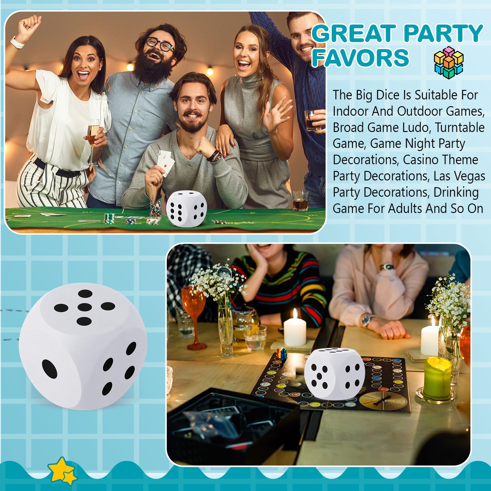 Snapklik.com : Shappy 3 Inches Foam Dice Fun Filled Large Educational ...