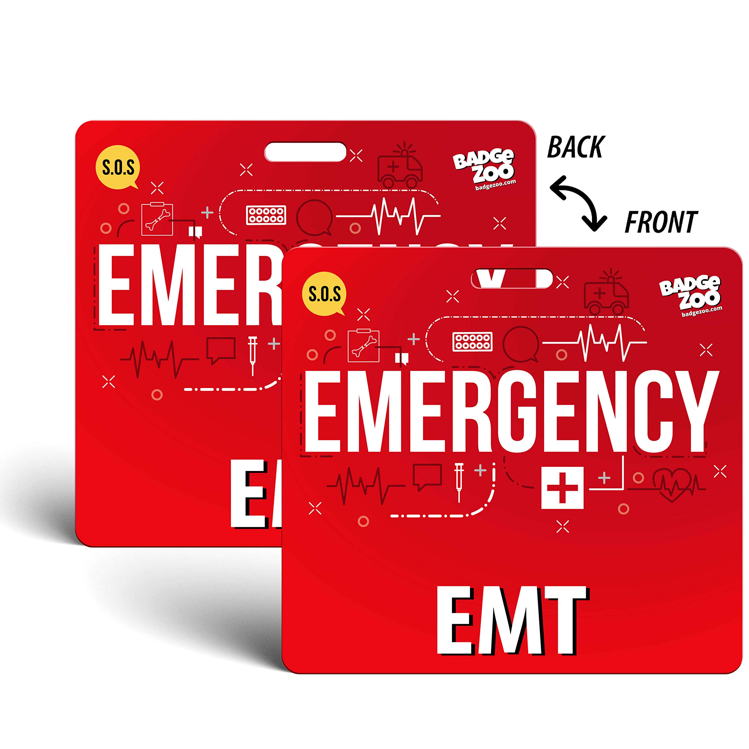 Amazon.com : EMT Badge Buddy - RED - Emergency Themed Backer Card ...