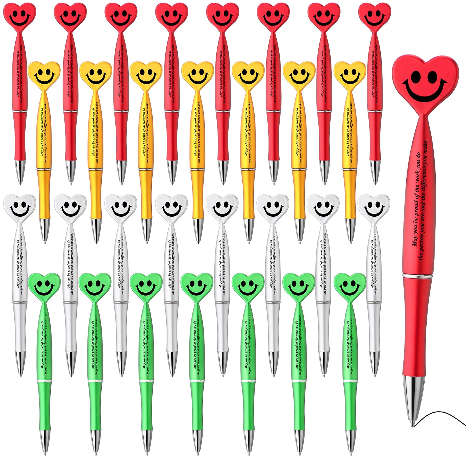 Amazon.com : Cholemy 50 Pcs Employee Appreciation Gifts Smile Face Pens ...