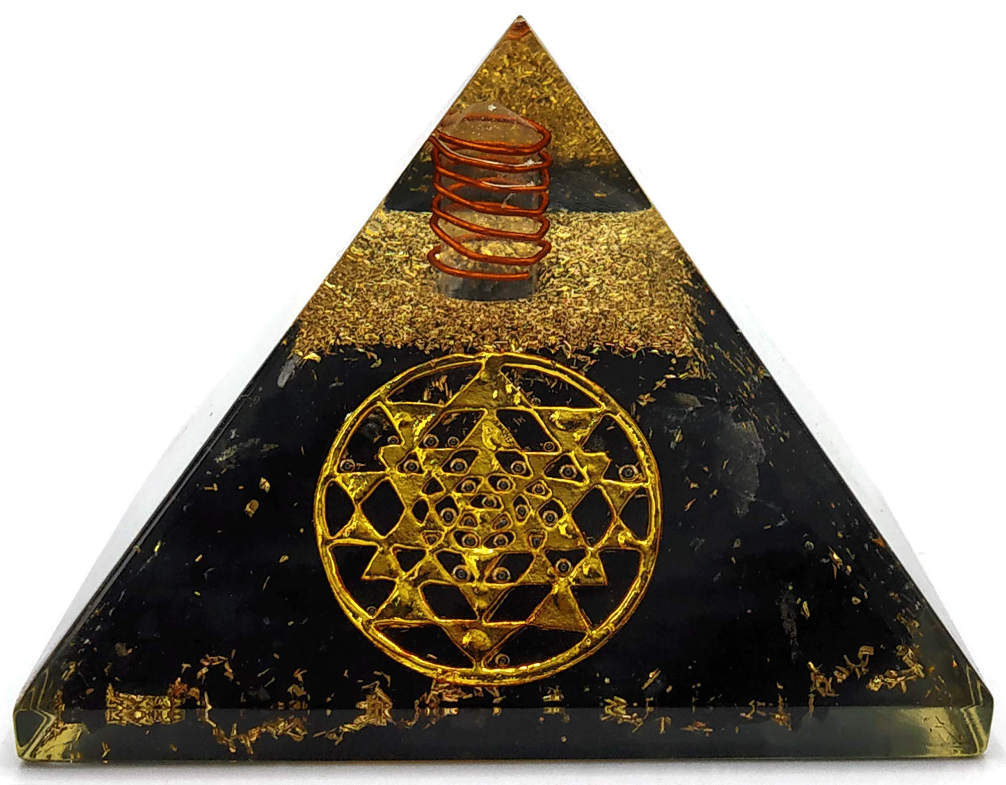Newagehealings Shungite Crystal Orgonite Pyramids With Sri Yantra Art ...
