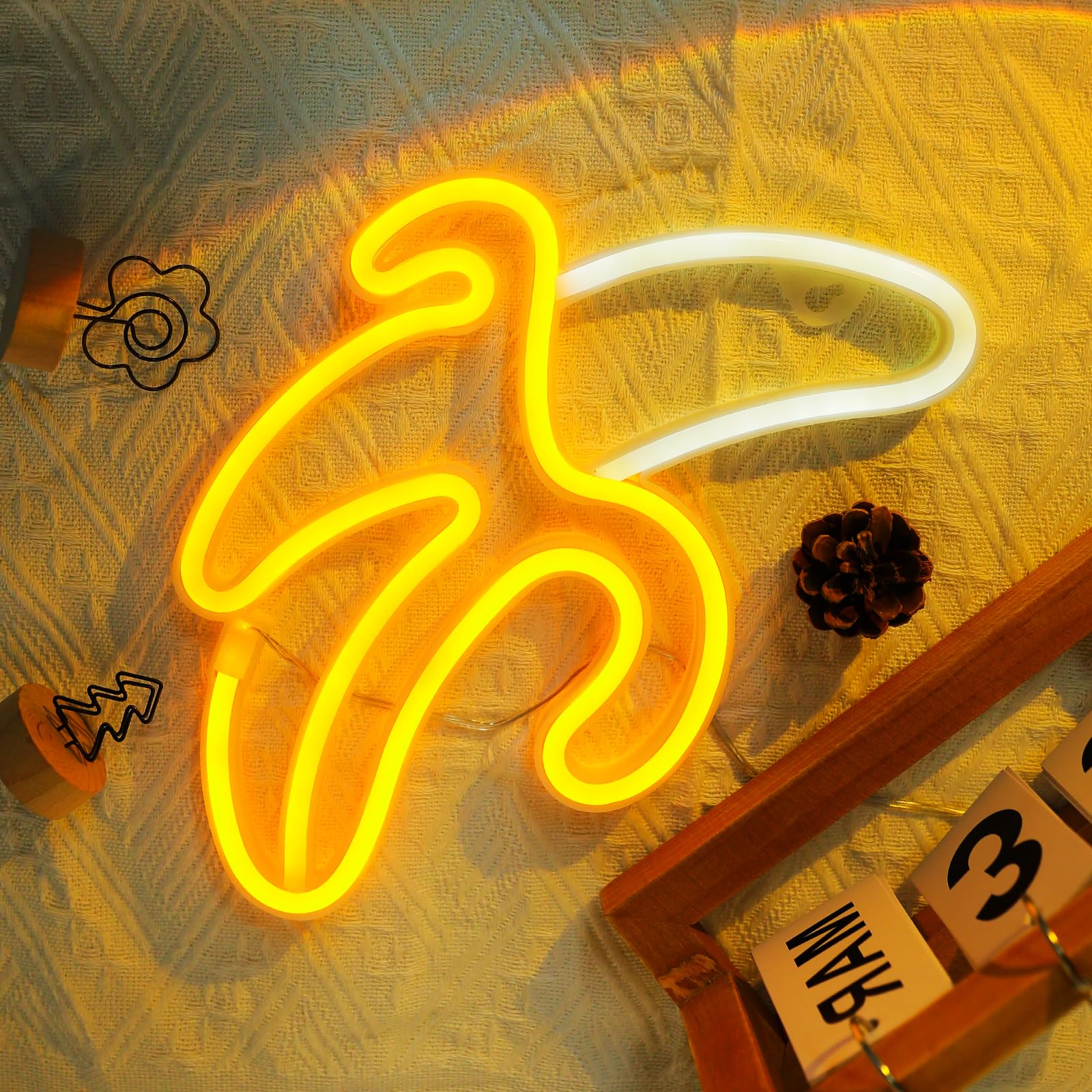 Buy ENUOLI Banana Neon Light Signs LED Neon Lights Neon Night Light USB ...