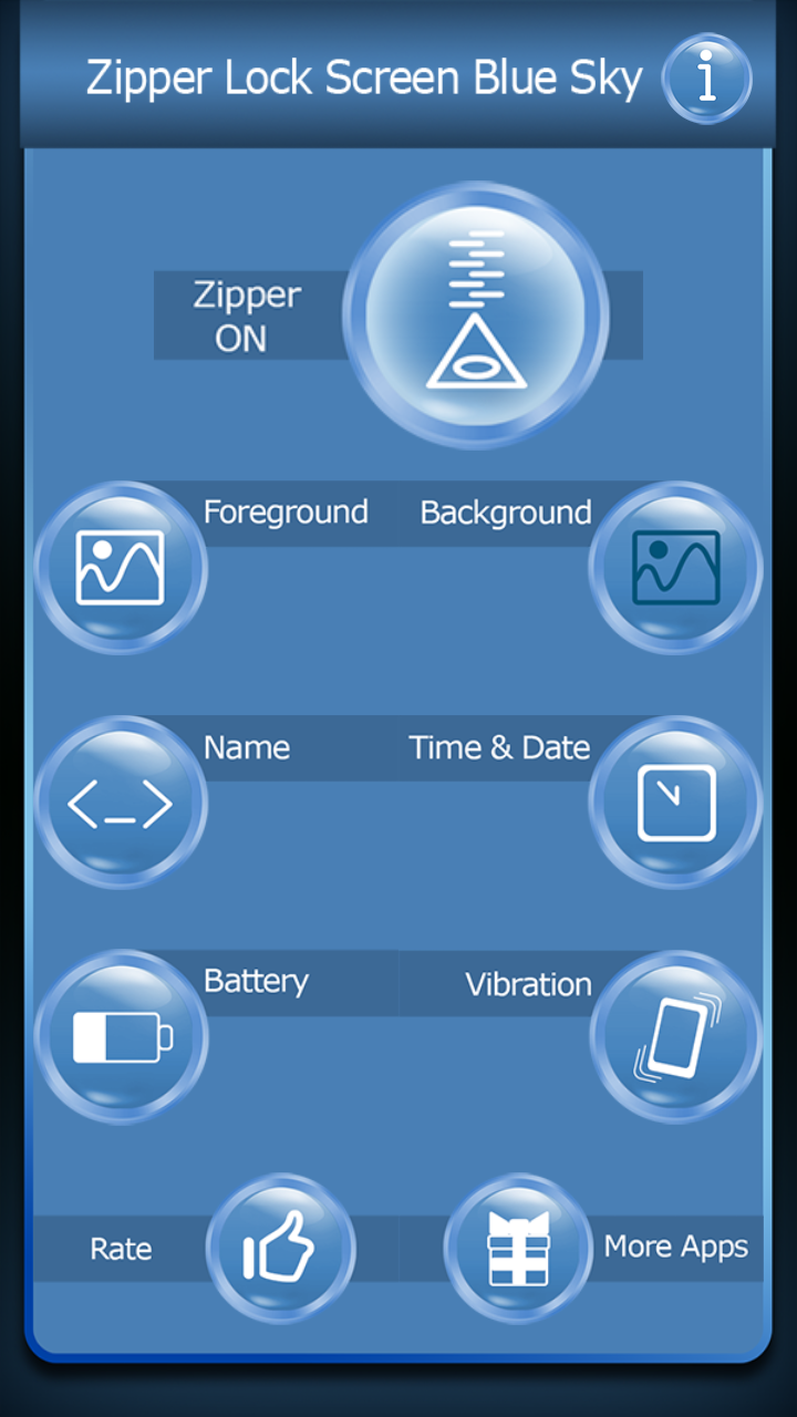 Lock Screen Zipper Blue Sky - Application sur Amazon Appstore