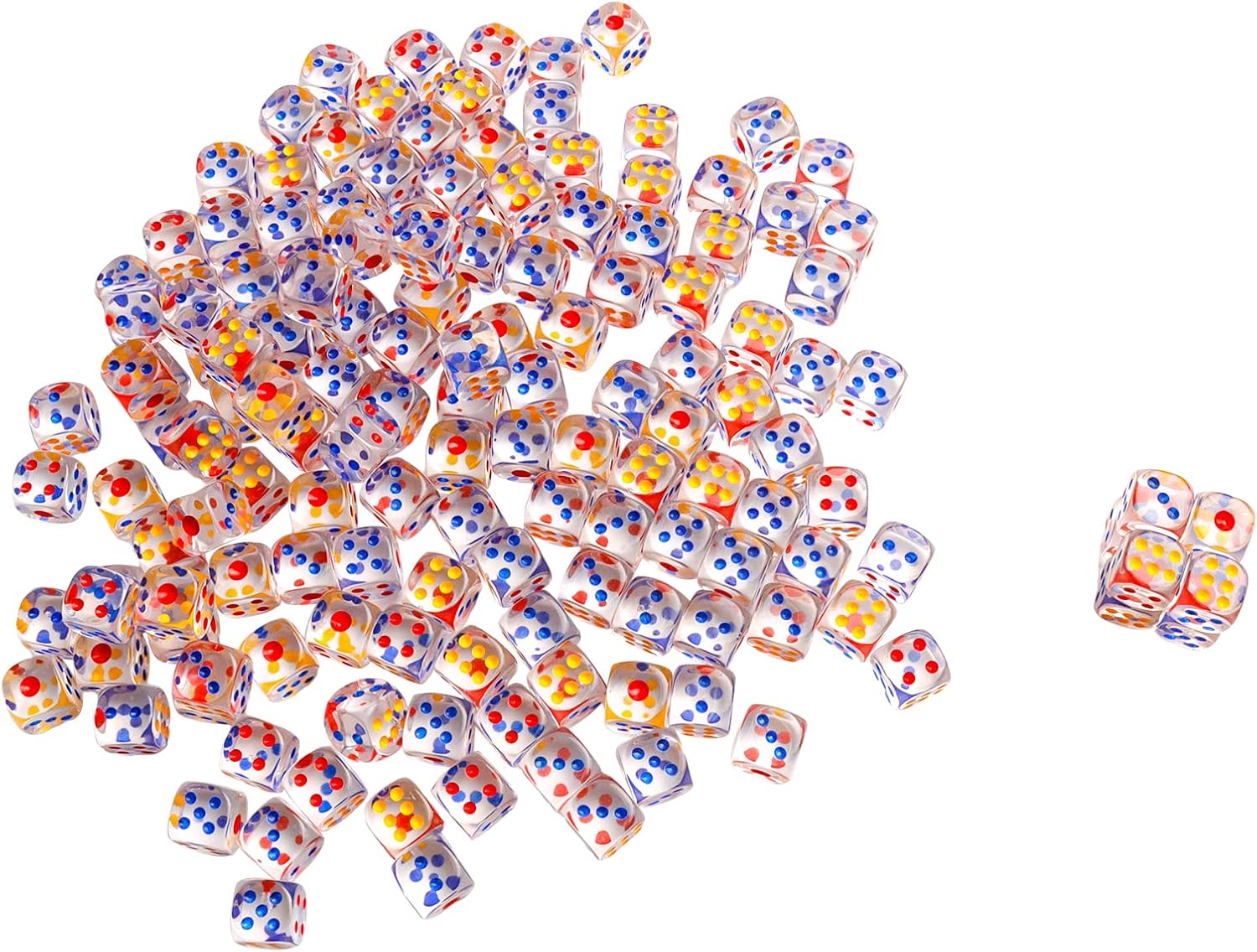 Amazon.com: 150 Pcs 6 Sided Transparent Dice Set Mini Dice Acrylic Dice ...