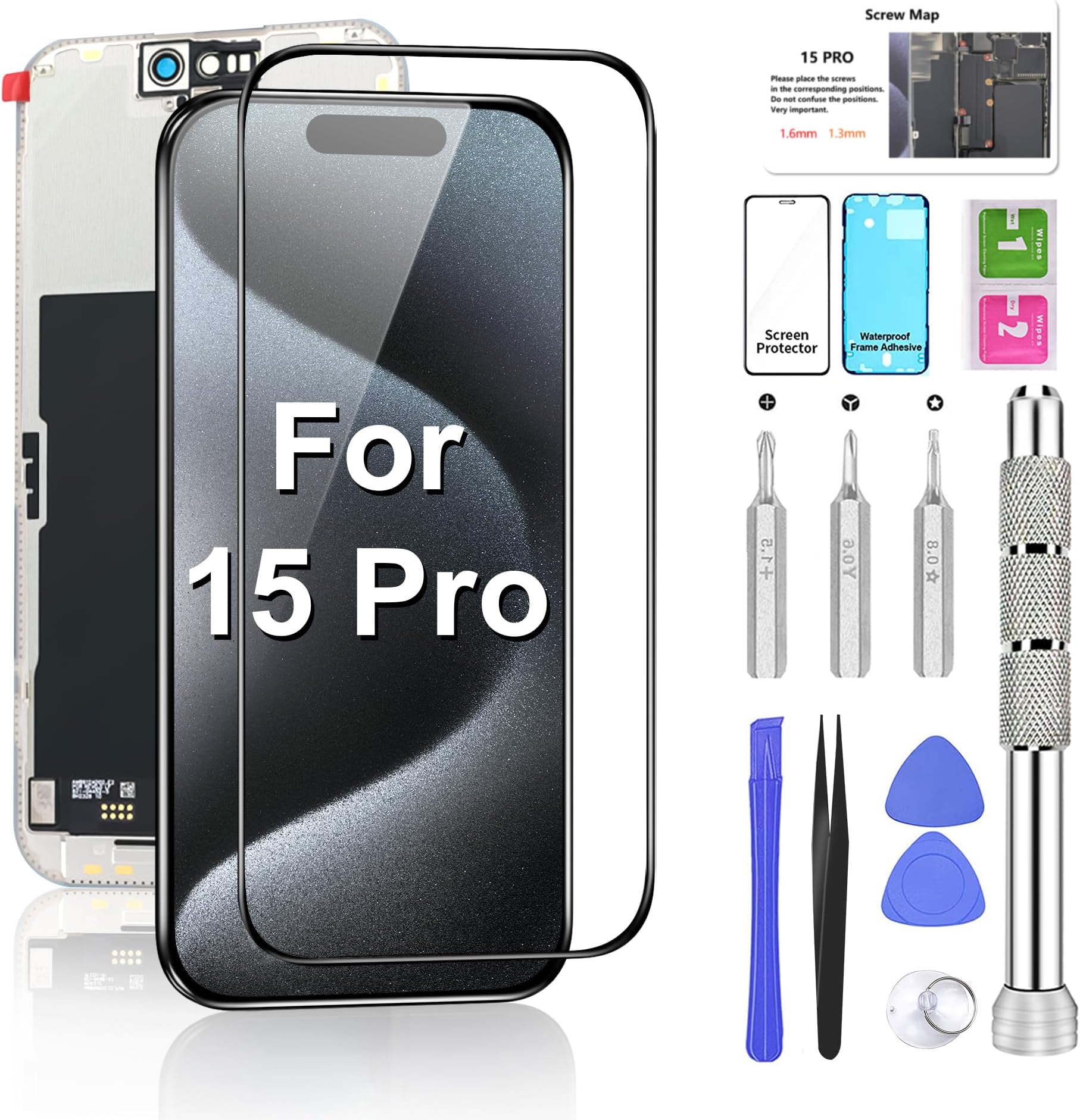 Amazon.com: Original iPhone 15 Screen Glass Replacement,Front Outer ...