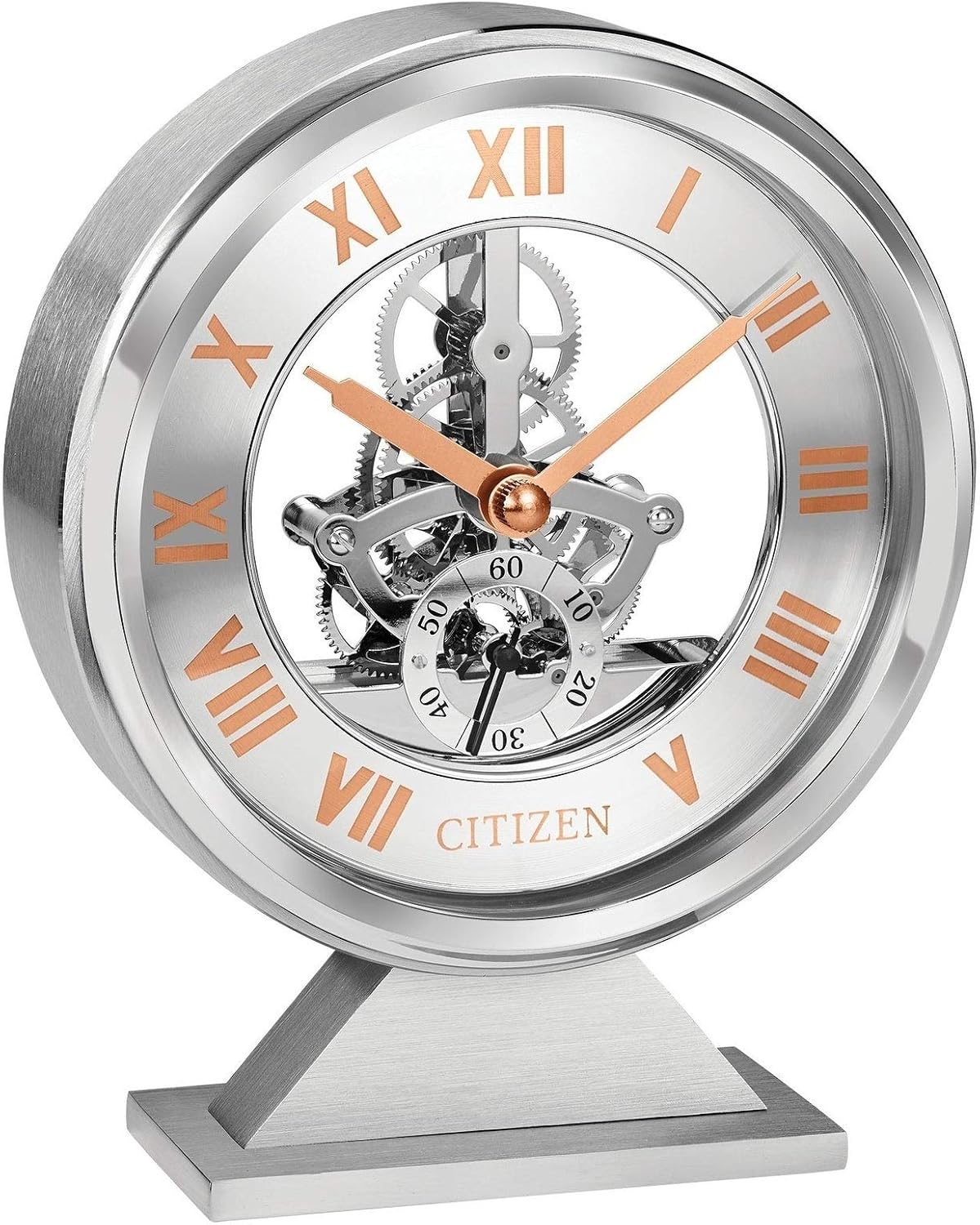 Amazon.com: Citizen CC1027 Decorative Desk Clock, Silver-Tone : Home ...