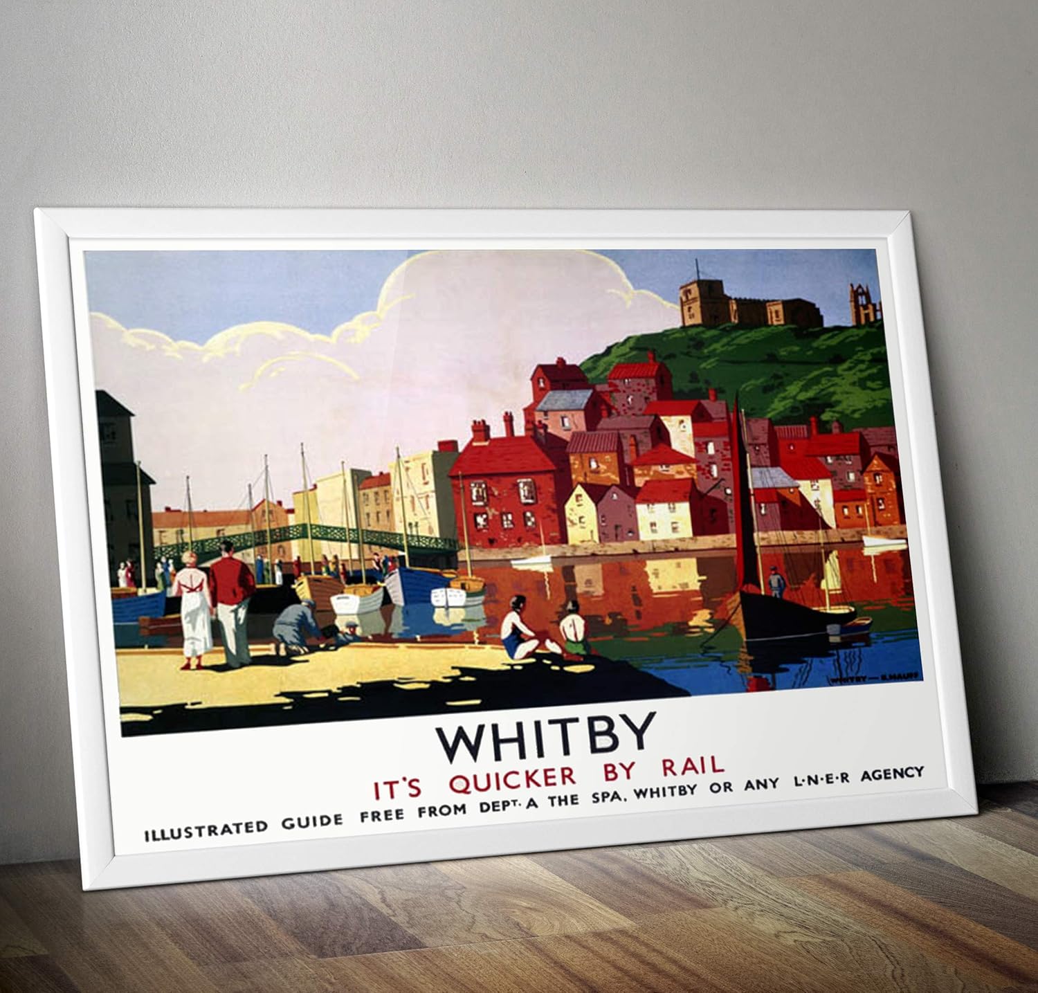 Whitby Yorkshire Vintage Wall Art Railway Travel Poster A4 and A3 size ...