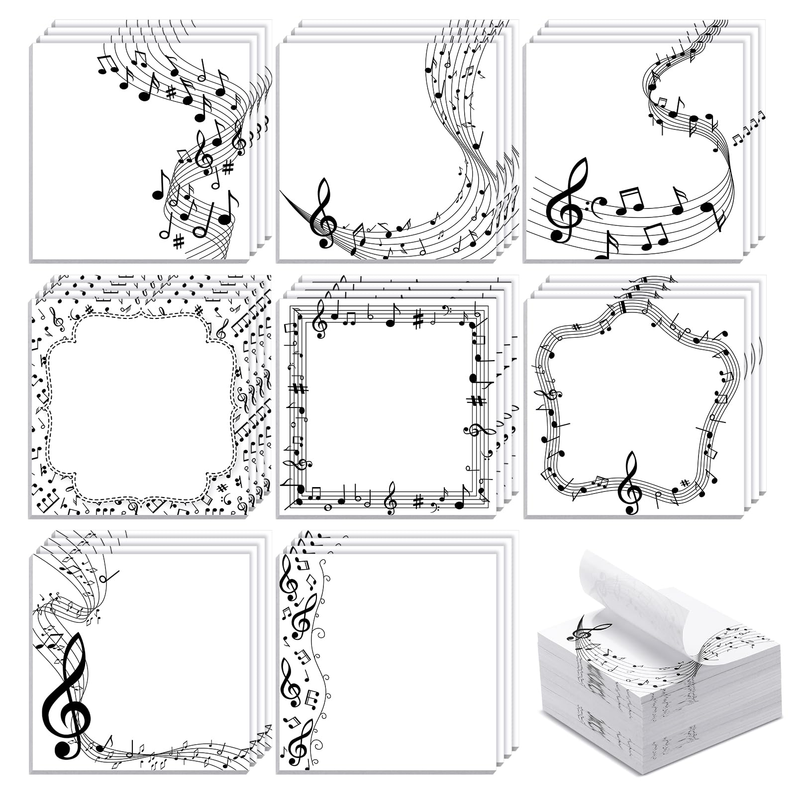 Amazon.com : TaoBary 64 Pack 3 x 3 Inch Music Themed Sticky Notes ...
