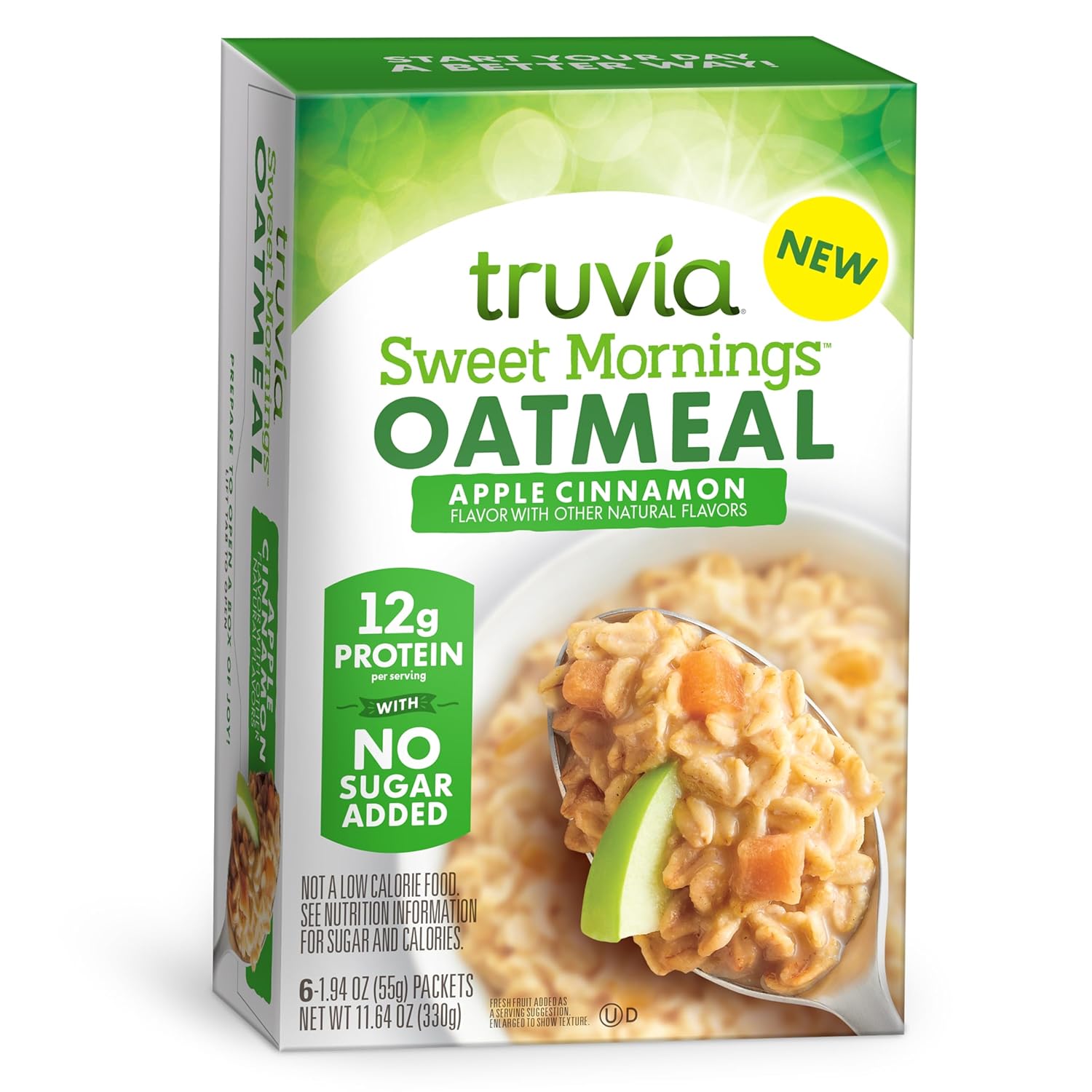 Amazon.com: Truvia® Sweet Mornings™ Apple Cinnamon Instant Rolled Oat ...