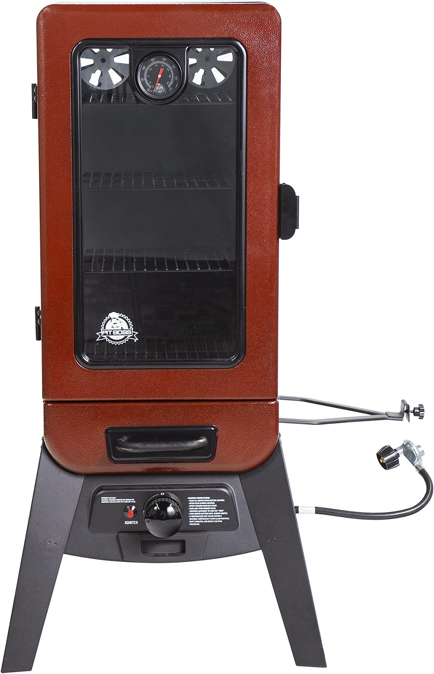 Amazon.com : Pit Boss 2-Series Gas Vertical Smoker, Red Hammertone ...