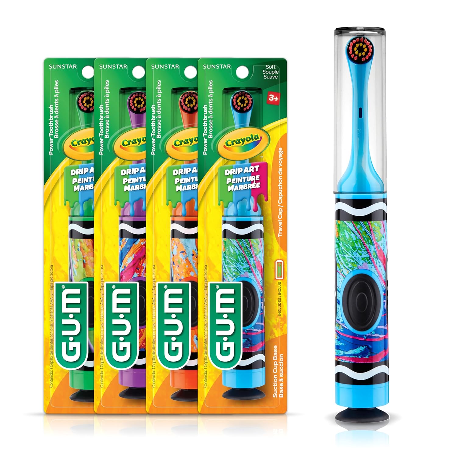 GUM Crayola® Marker Power Brush with Stickers + Travel Cap, Power ...