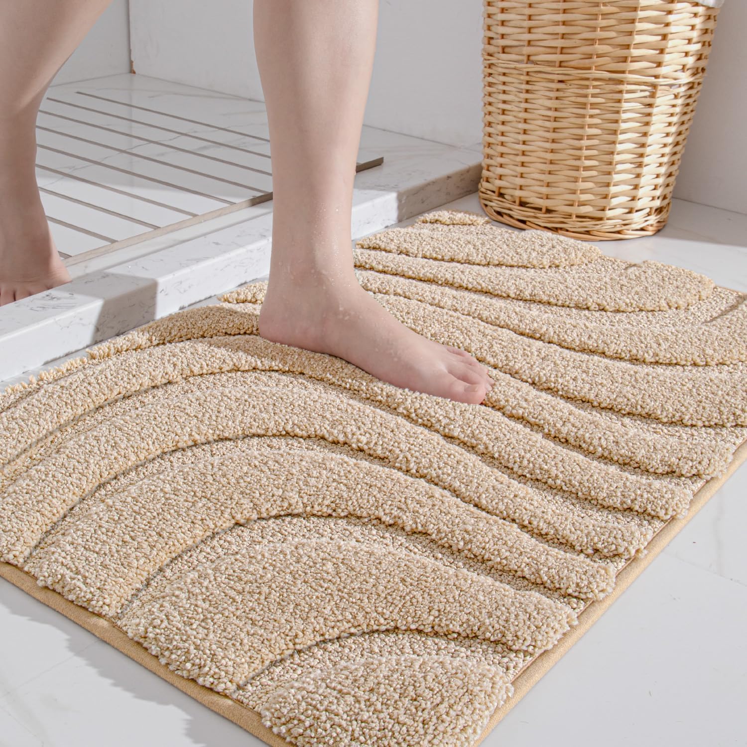 DEXI Bathroom Mat 40 x 60 cm, Non Slip Bath Mat, Absorbent Washable ...