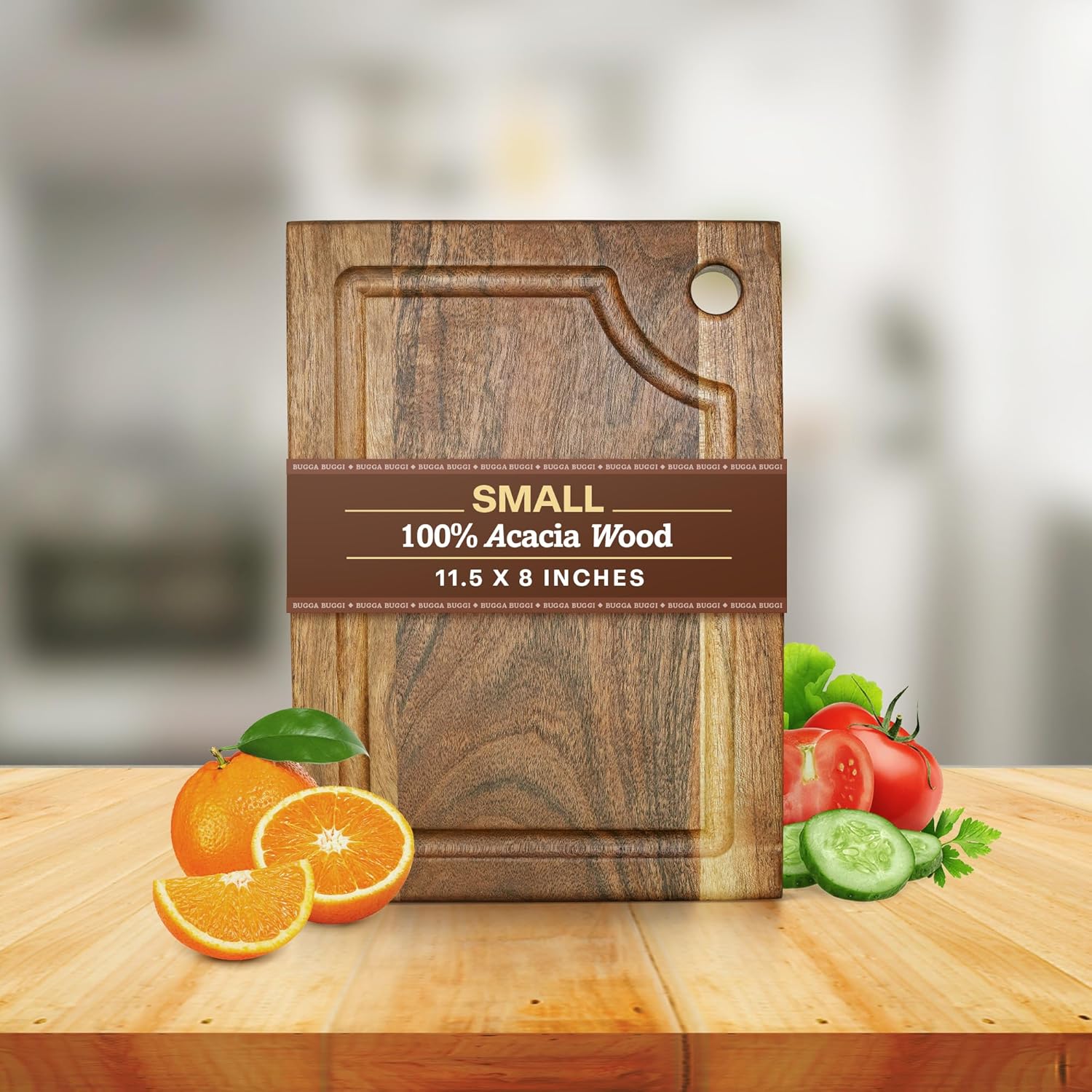 Amazon.com: Small size Acacia wood Cutting Board for Kitchen, Chopping ...