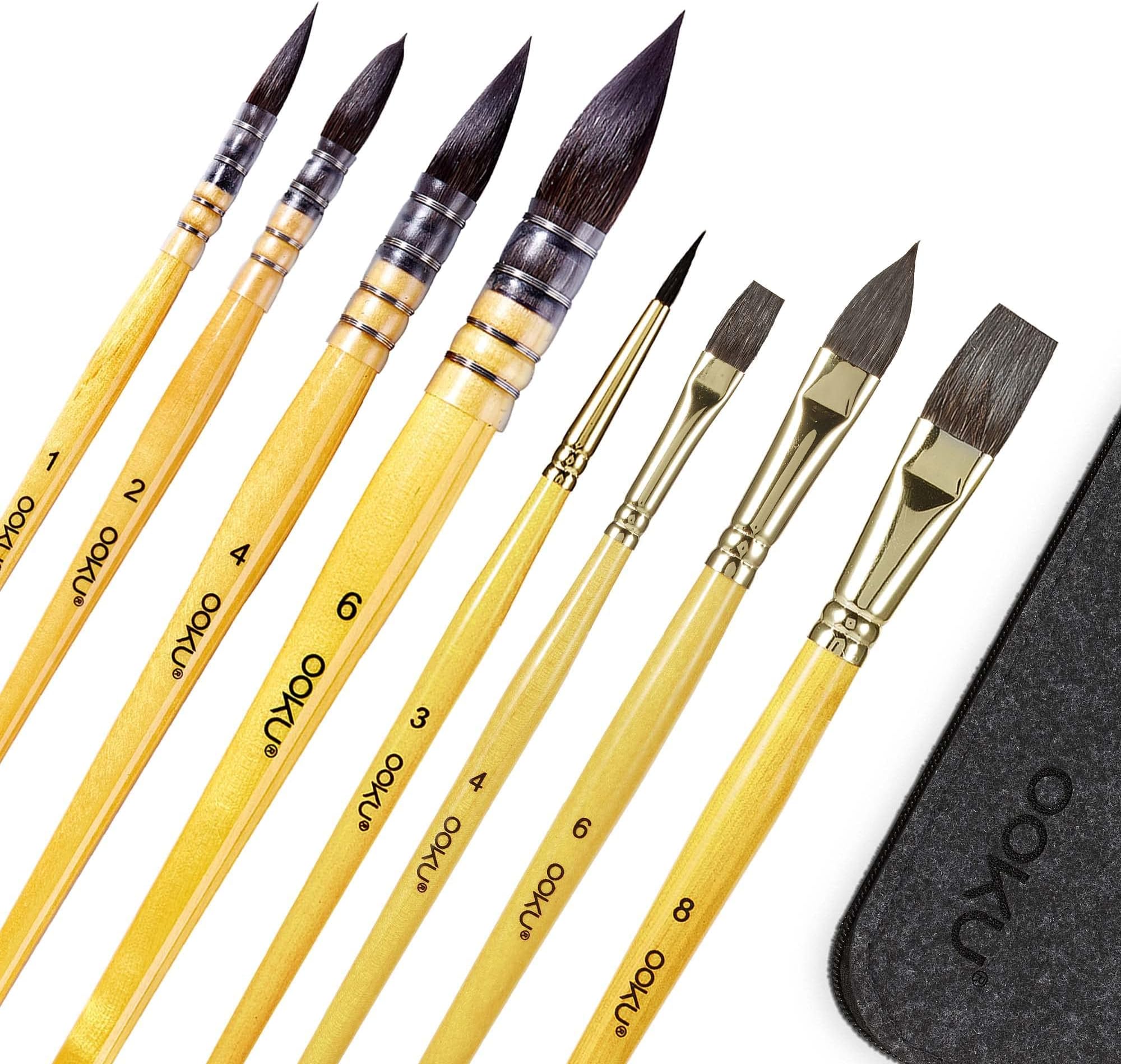 Amazon.com: ARTEGRIA Watercolor Brush Set - 10 Professional Watercolor ...