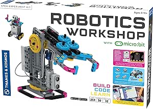 Amazon.com: Thames & Kosmos Robotics Workshop with Micro:Bit STEM Experiment Kit, Creative ...