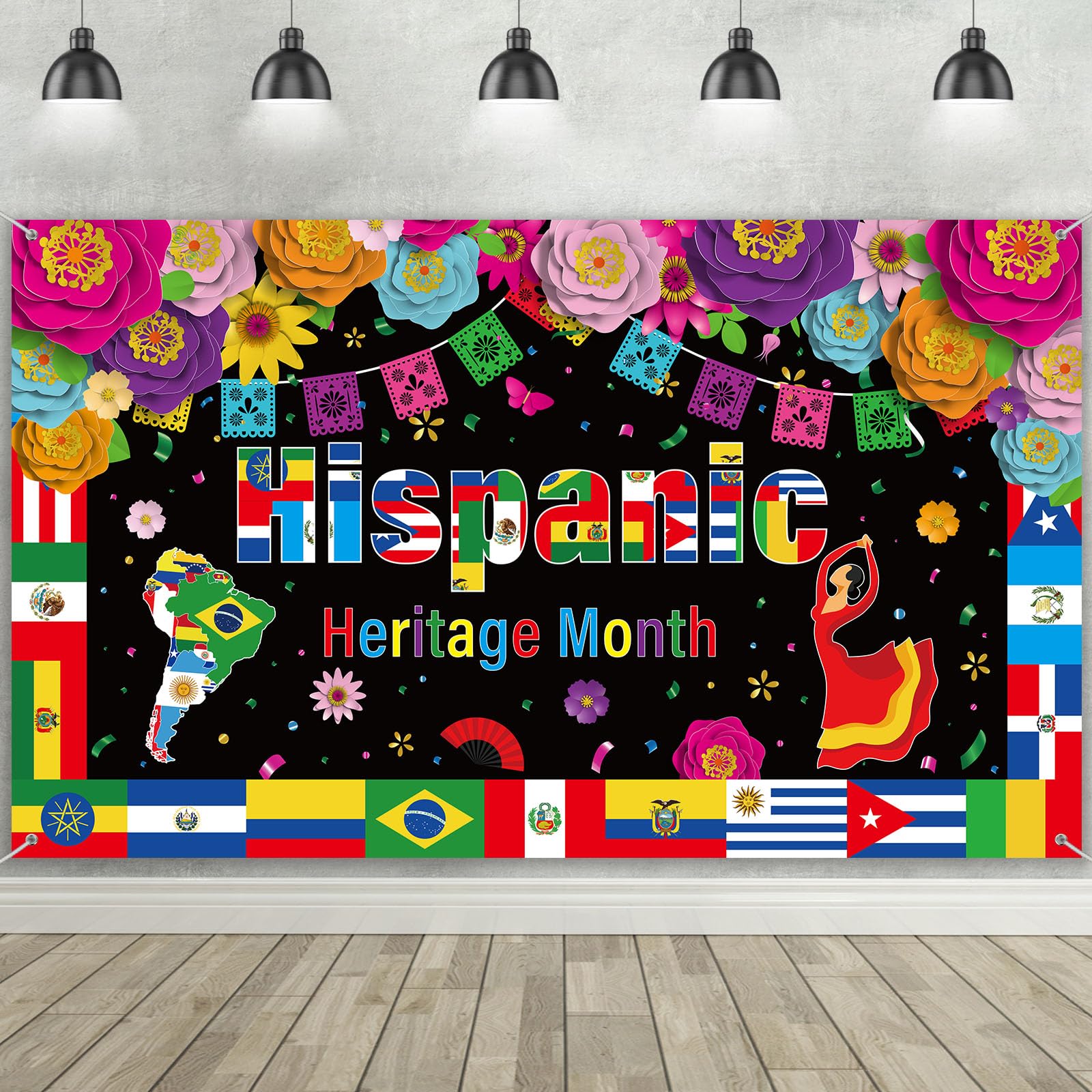 Amazon.com: Mindsoft 72 x 43 Inch Hispanic Heritage Month Backdrop ...
