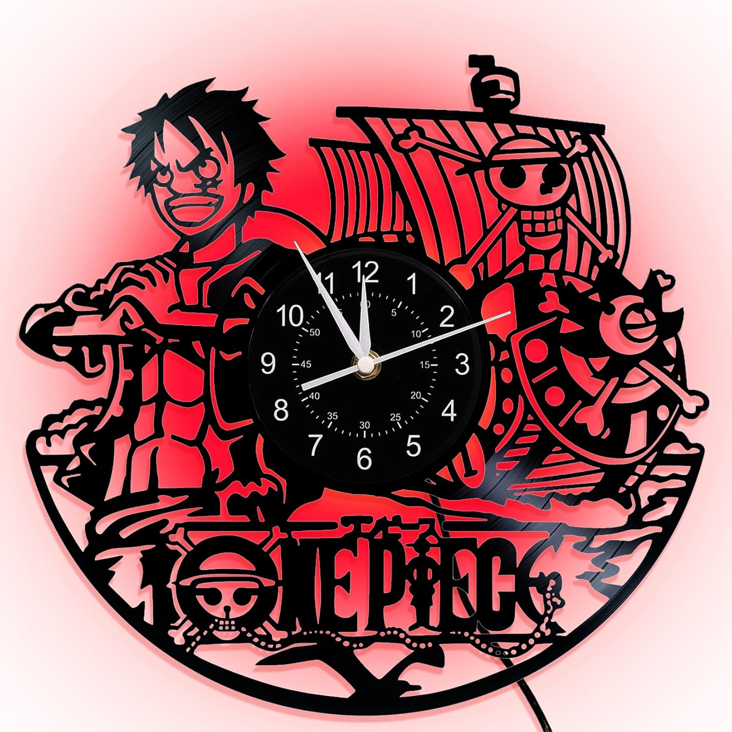 Amazon.com: WASHNASH Anime Piece Wall Clock Gifts, Creative 7 Color ...