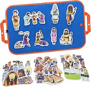 Amazon.com: CHEFAN 4 Pack Felt Board Bible Stories Set, Flannel Board Stories, Nativity Flannel ...