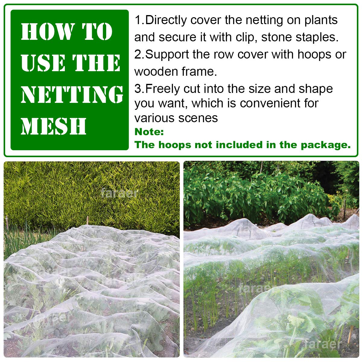 Snapklik.com : Garden Barrier Netting, Plant Covers 10x10Ft Ultra Fine ...