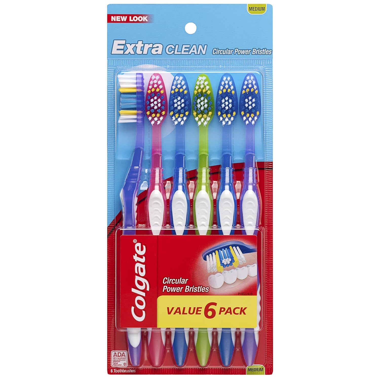 Amazon.com: Colgate Extra Clean Full Head Toothbrush, Medium - 6 Count ...