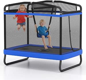 HONEY JOY 6 FT Kids Trampoline with Swing and Horizontal Bar, Indoor ...