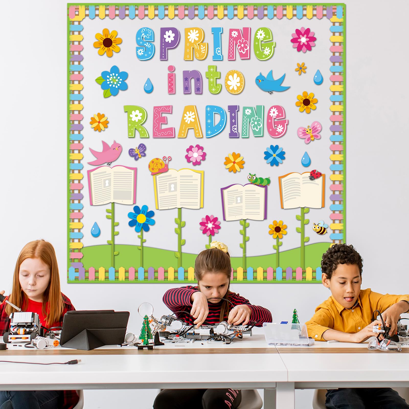 Snapklik.com : Gisgfim Spring Reading Bulletin Board Decorations Set ...