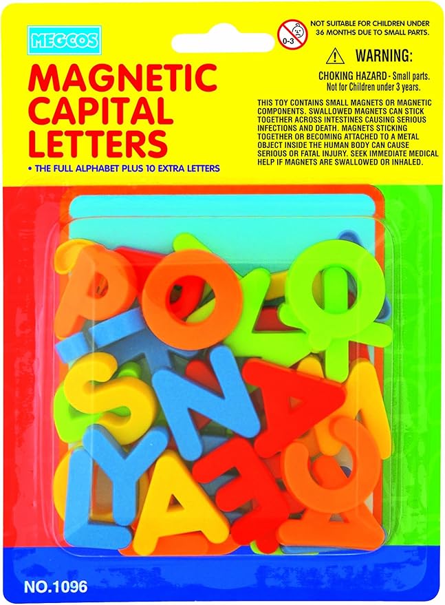 Amazon.com: megcos Magnetic Capital Letters in a Blister Card, 36-Piece ...