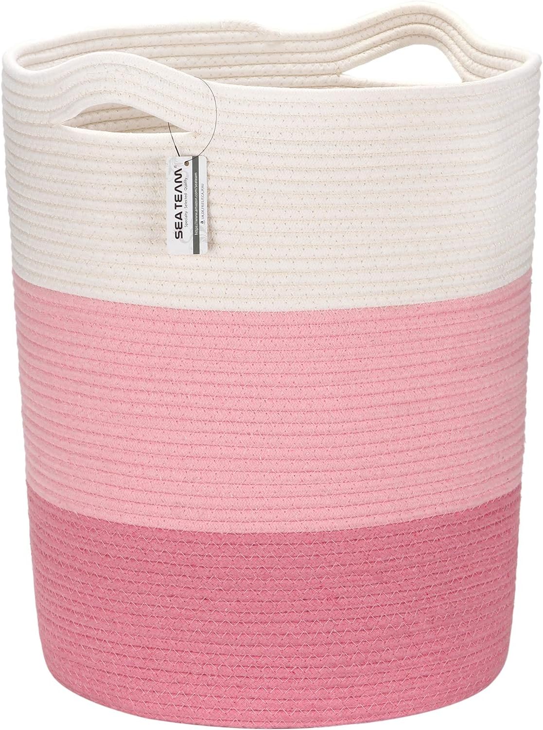 Amazon.com: Sea Team Large Size Cotton Rope Woven Storage Basket with ...