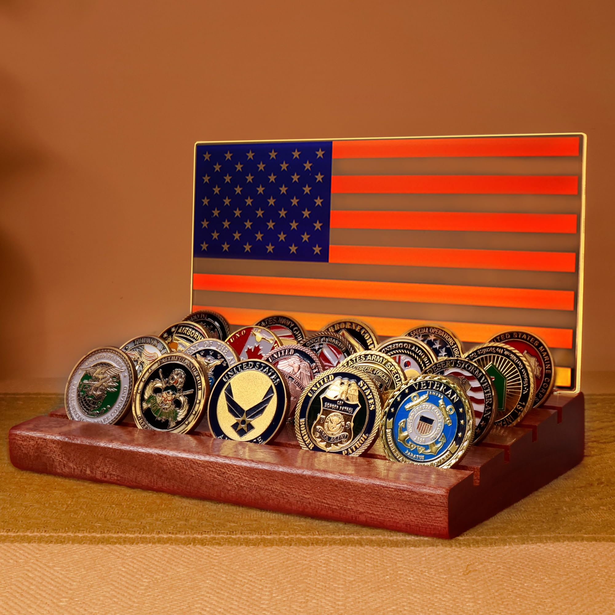 Amazon.com: Lampeez Light up Challenge Coin Display, Coin Holder ...