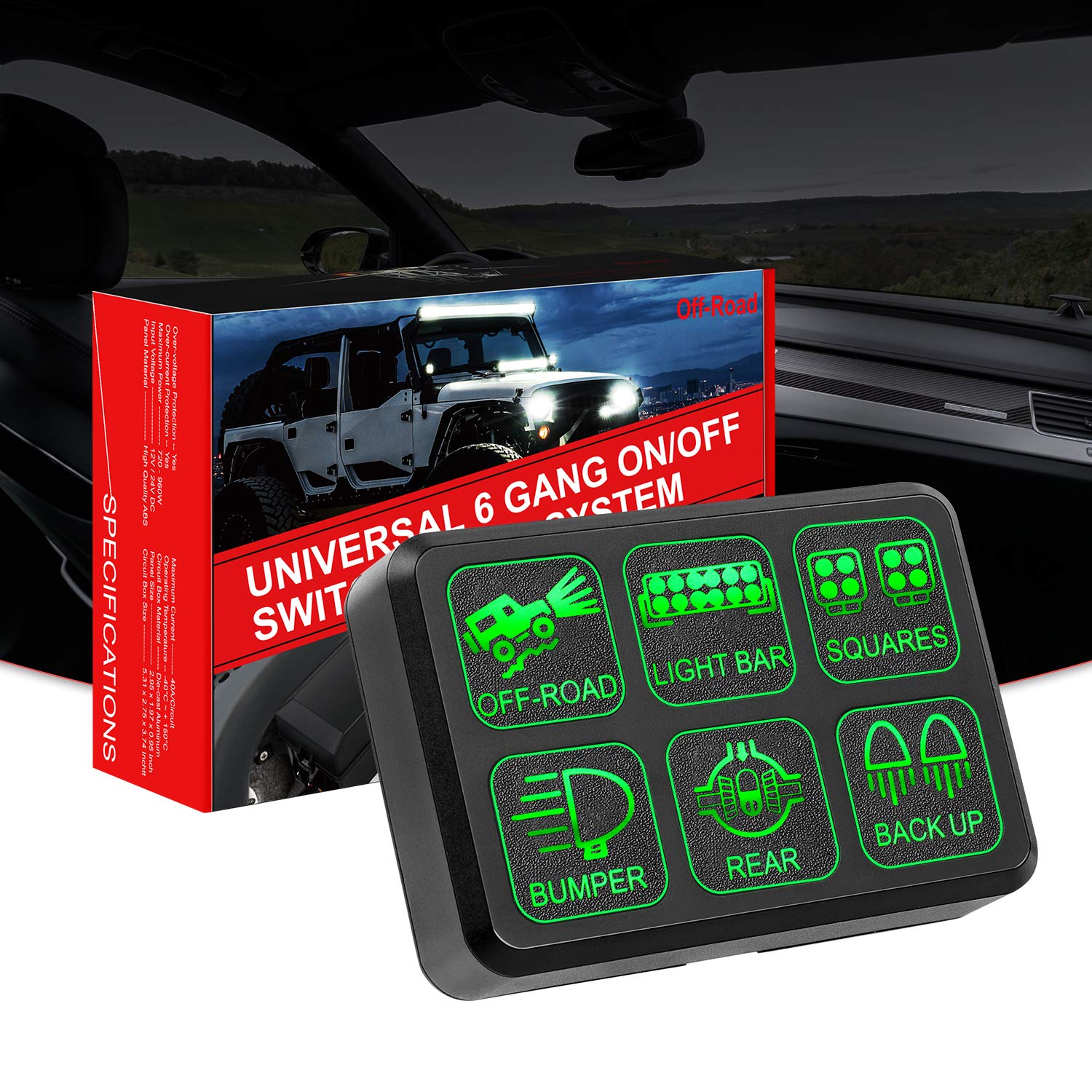 Amazon.com: 6 Gang Switch Panel, SWATOW 4x4 Universal On/Off LED Switch ...