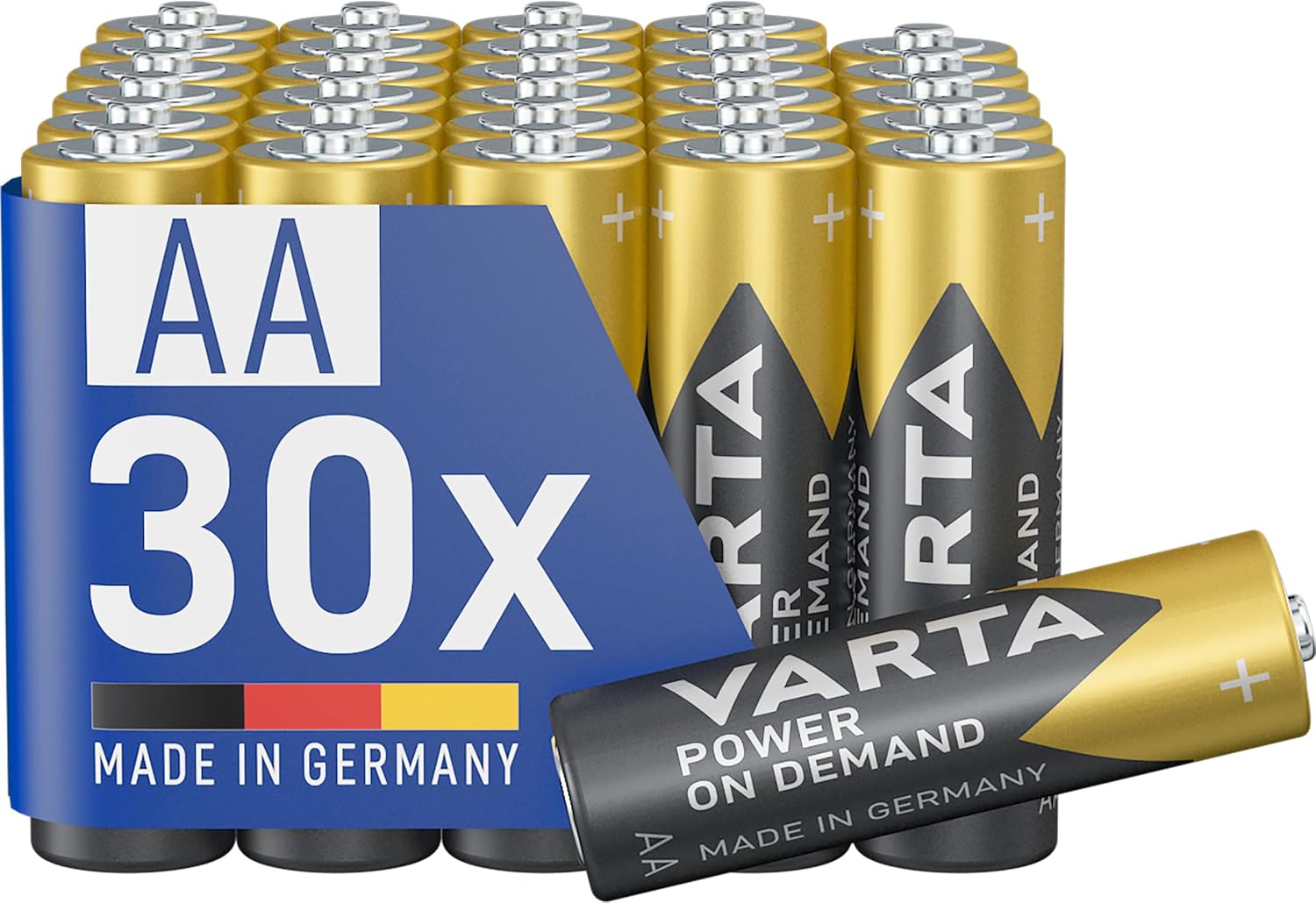 VARTA Batterien AA, 30 Stück, Power on Demand, Alkaline, 1,5V, Vorratspack, smart, flexibel ...