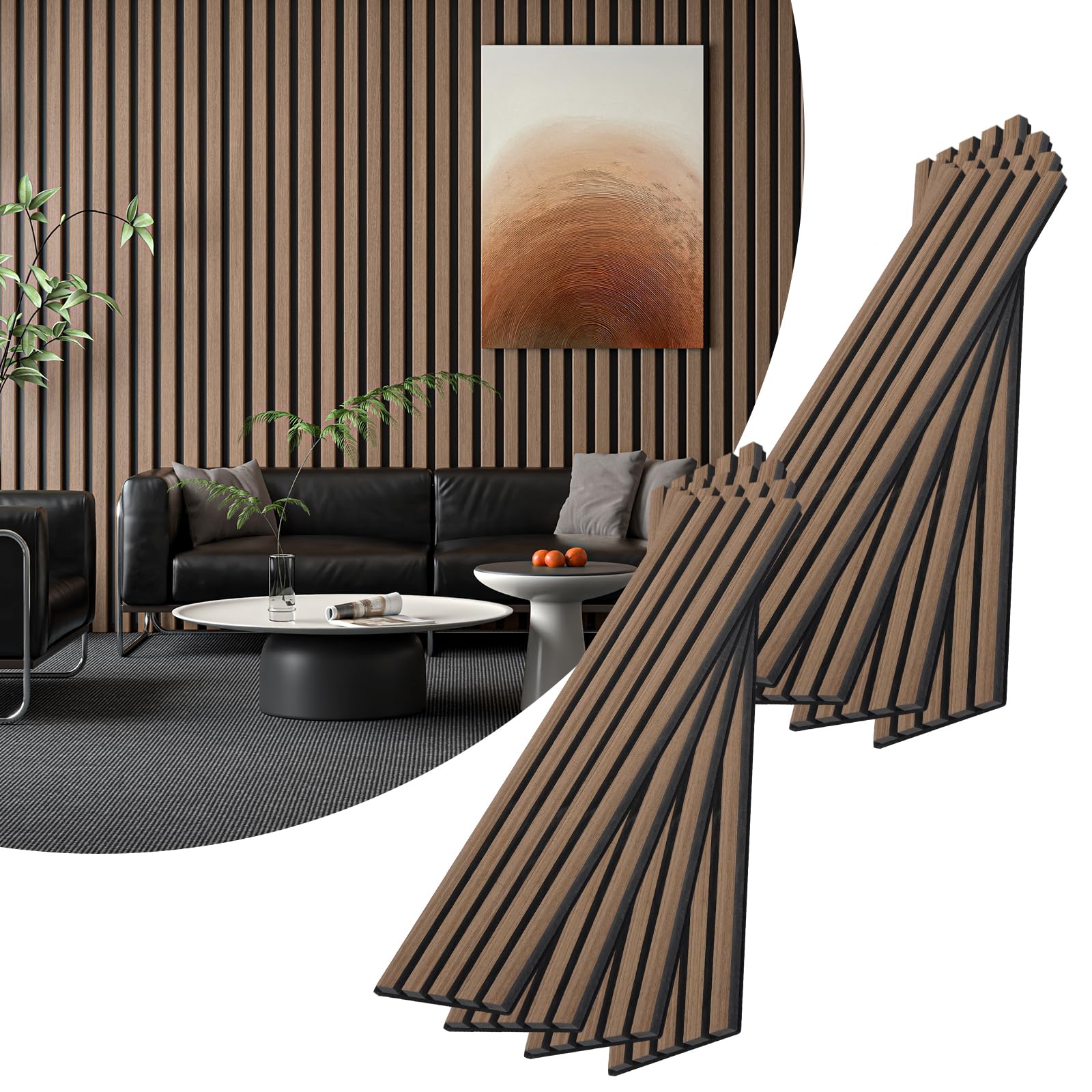 Snapklik.com : VallisCo 8-Piece Wood Slat Acoustic Panels For Stylish ...