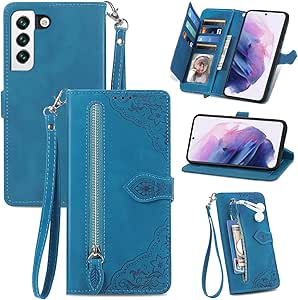 Amazon.com: Monwutong Zipper Storage Design Wallet Case for Samsung Galaxy S22 (Not S22 Plus ...