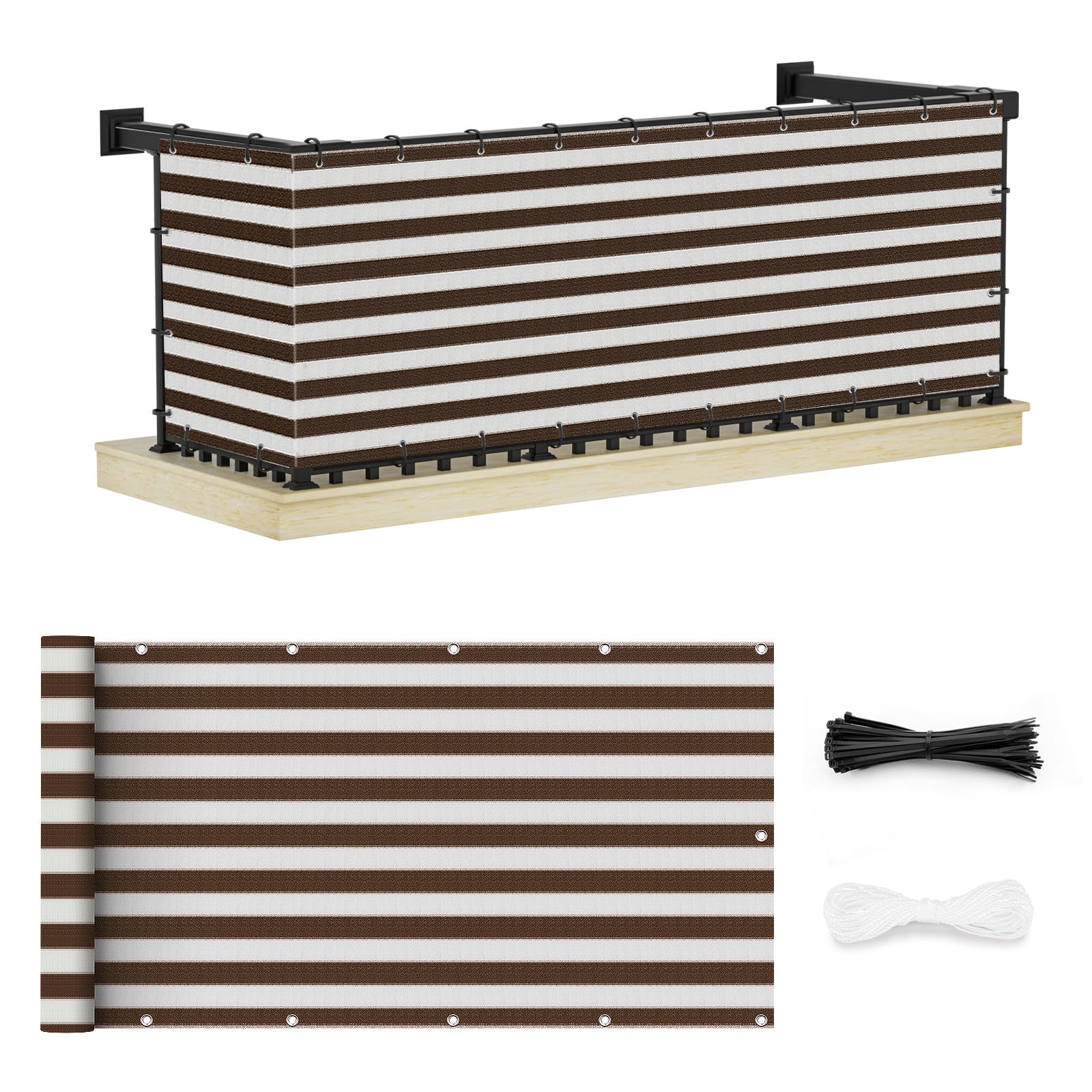 Amazon.com : UIRWAY Privacy Screen Balcony Fence 3'x16.5', Garden ...