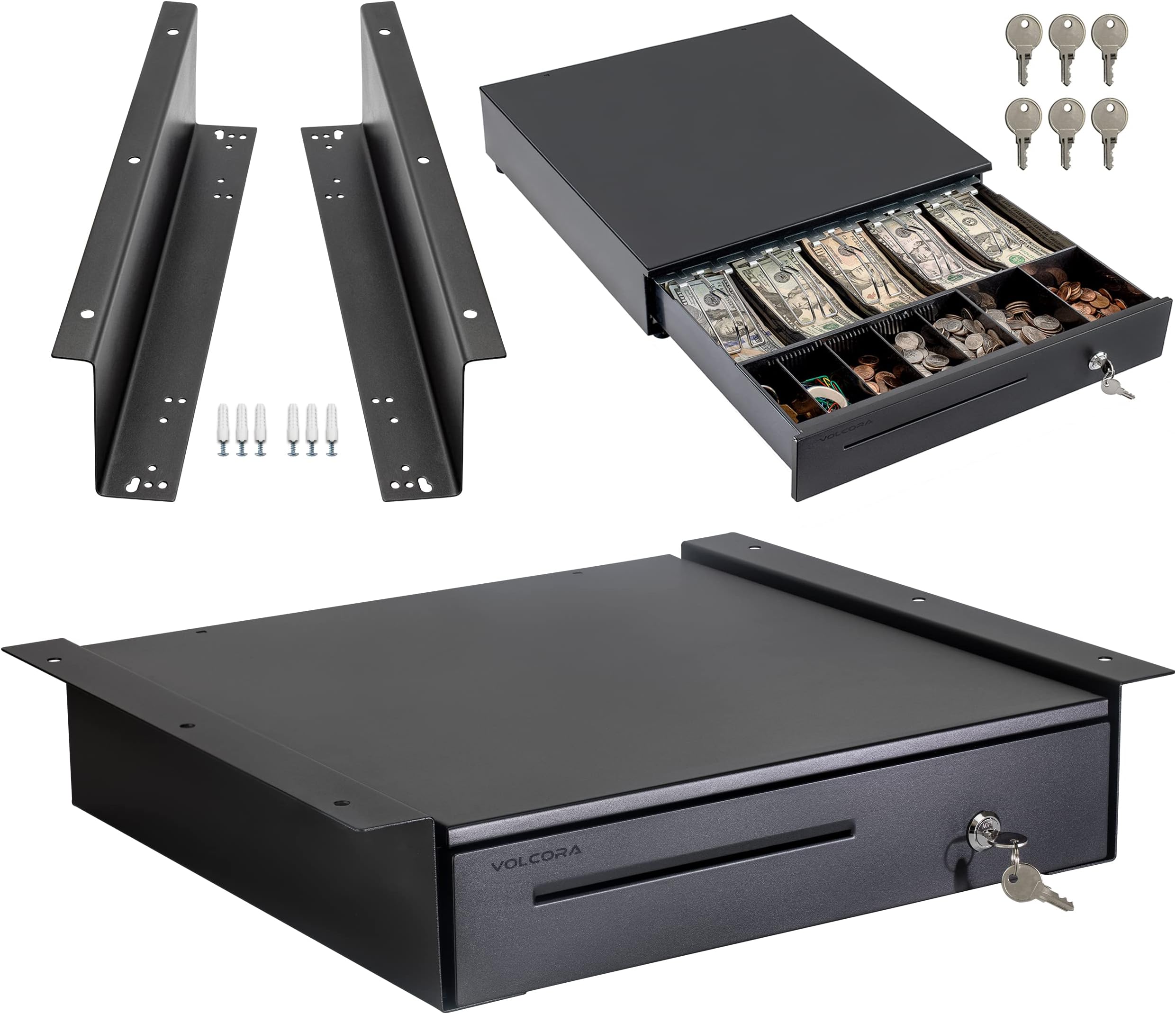 Amazon.com : Volcora Cash Register Drawer with Under Counter Mounting ...