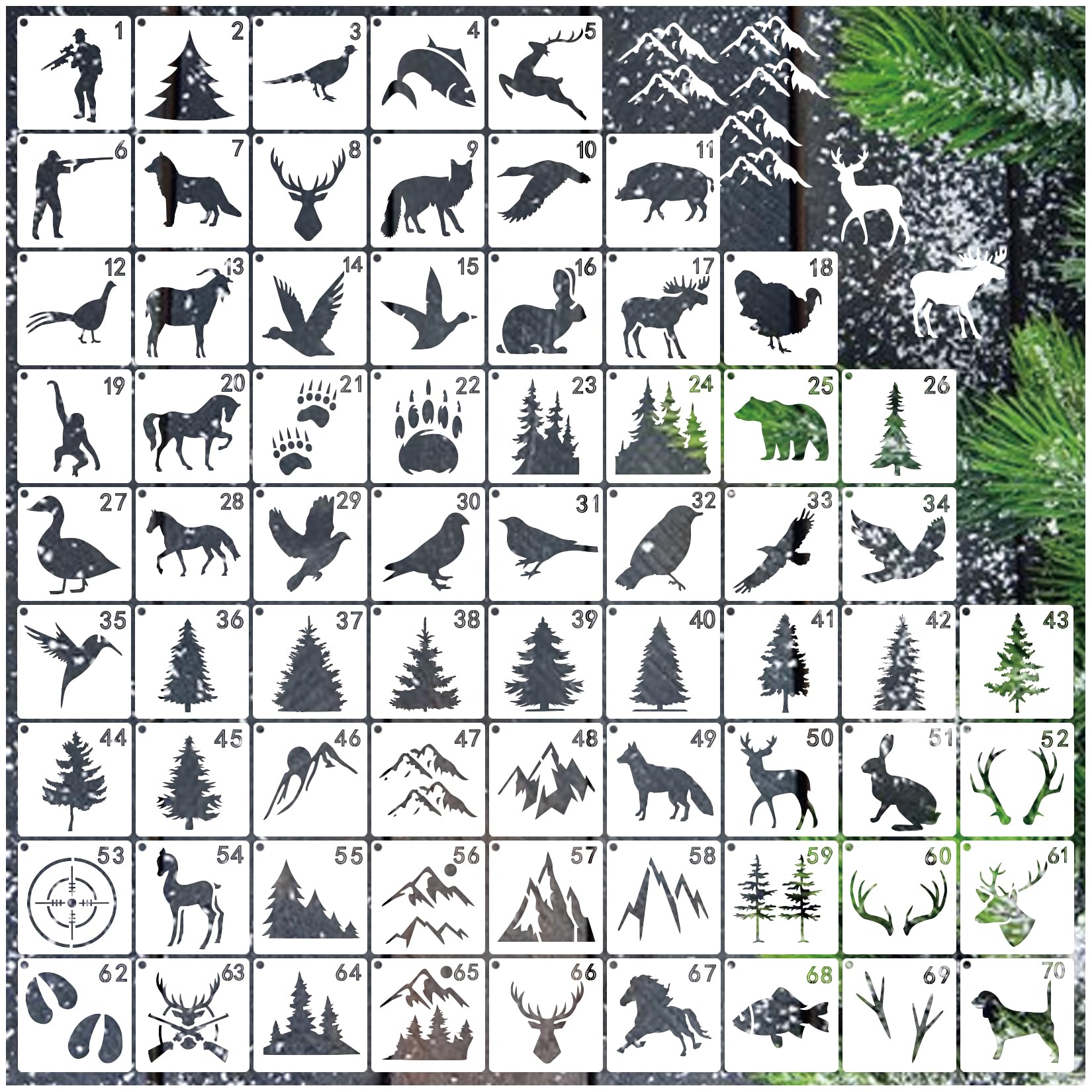 Snapklik.com : 70pcs Wildlife Animal Stencils For Painting, Wood ...